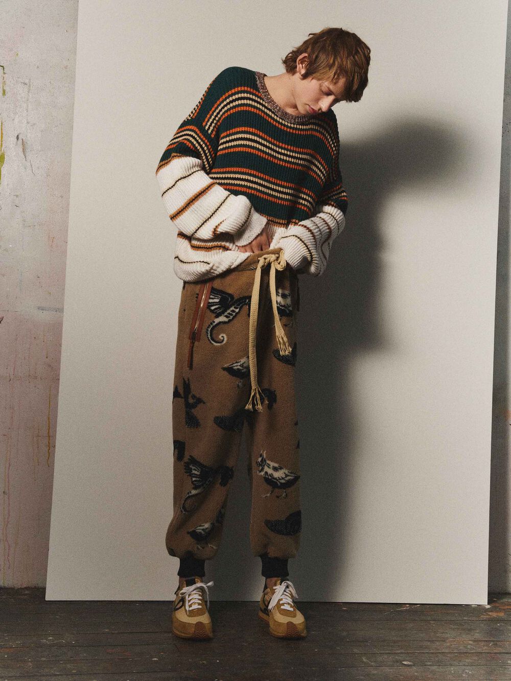 Flow Runner in nylon and suede Gold/Black - LOEWE