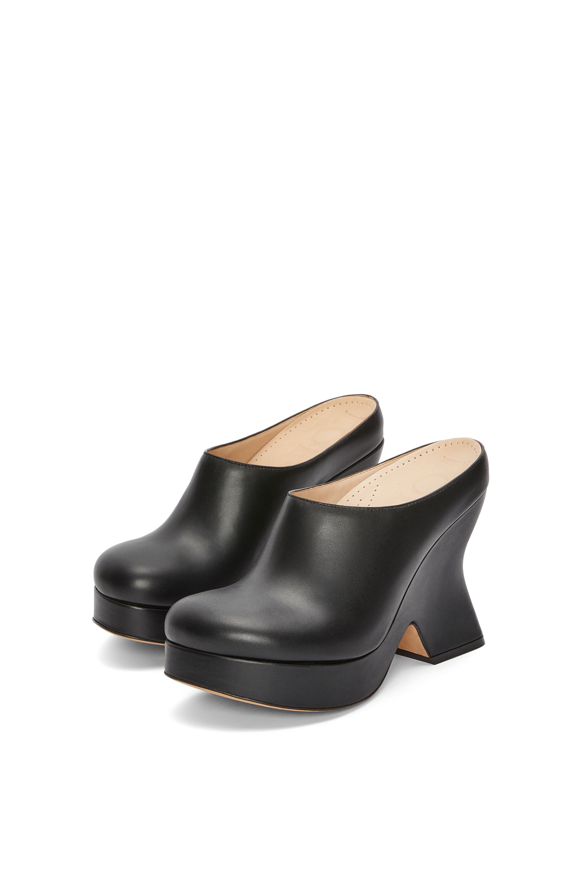Terra wedge clog in calfskin Black - LOEWE