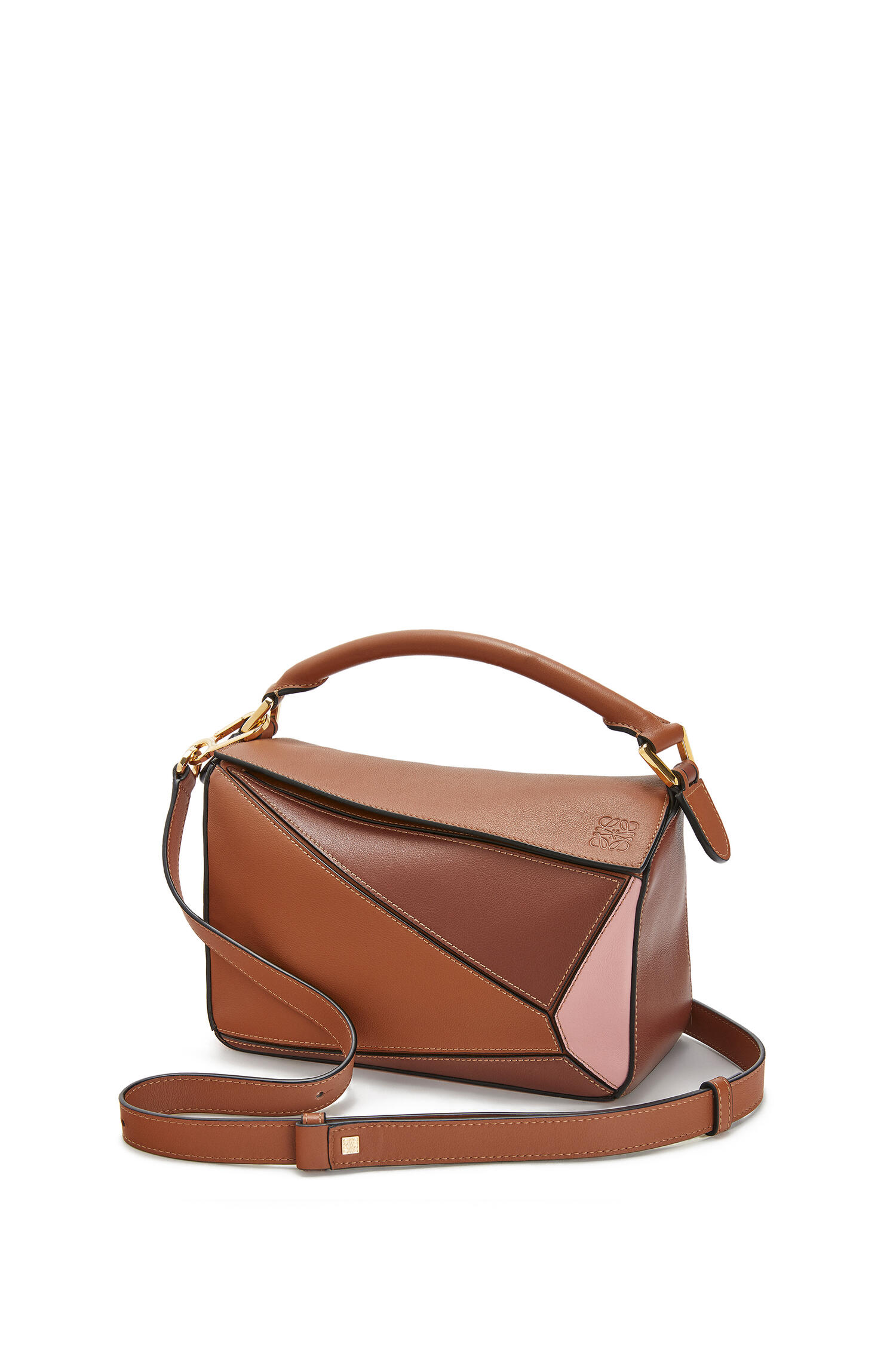 Small Puzzle Bag In Classic Calfskin Tan Medium Pink LOEWE small-puzzle-bag-in-classic-calfskin-tan-medium-pink-loewe