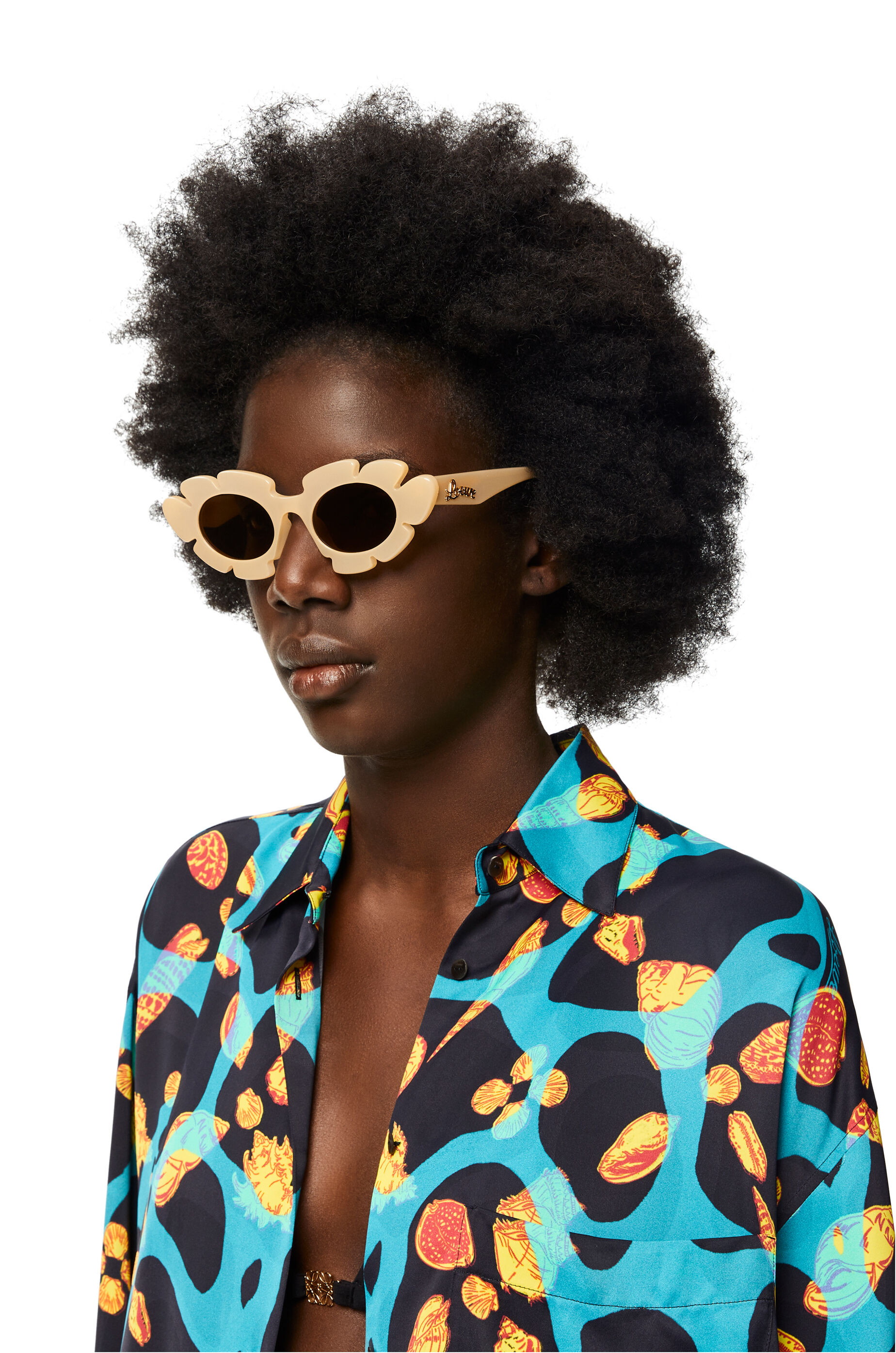 Flower sunglasses in injected nylon Beige - LOEWE