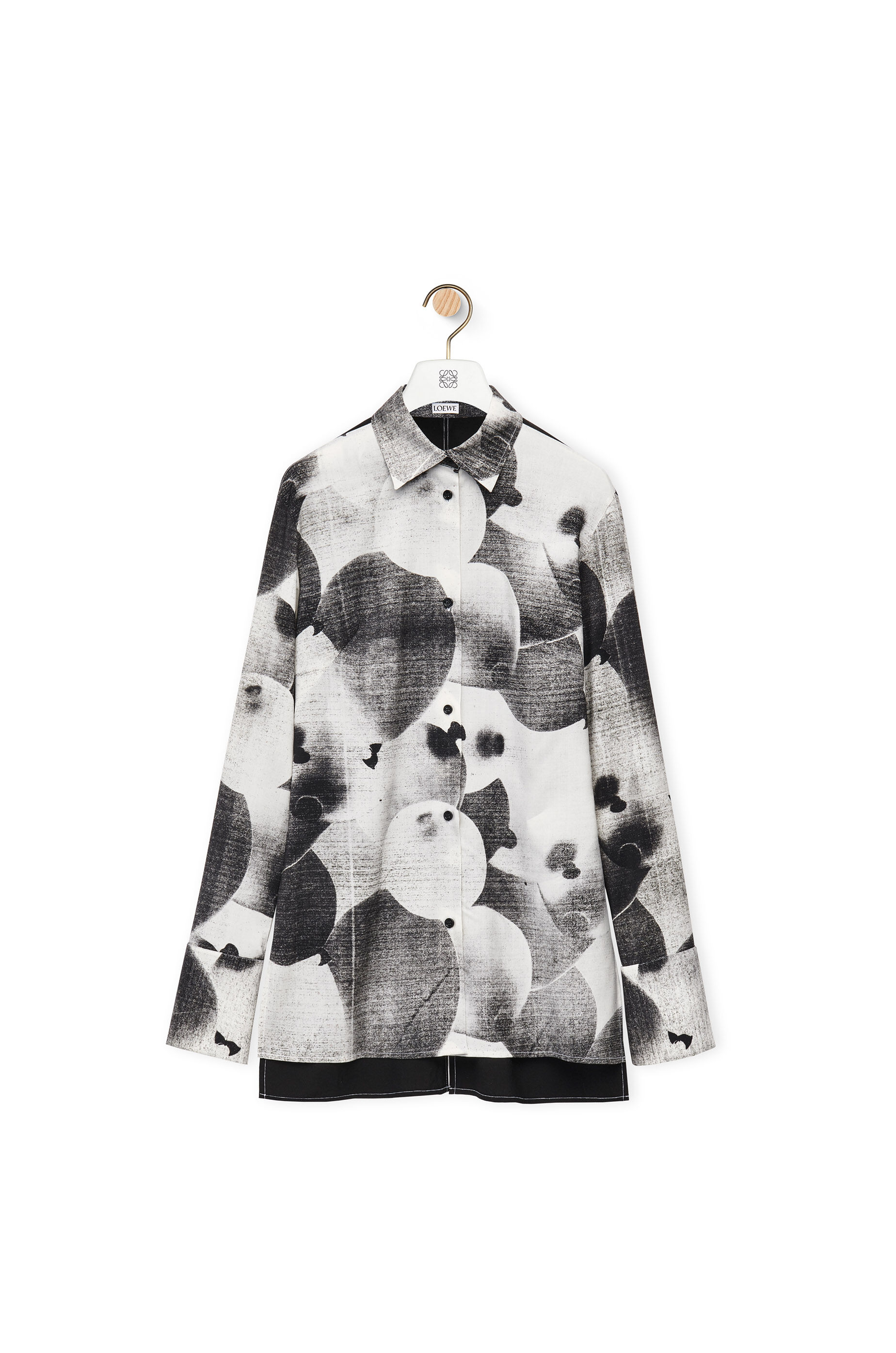 Camisa con estampado de globos en lana Negro/Blanco - LOEWE