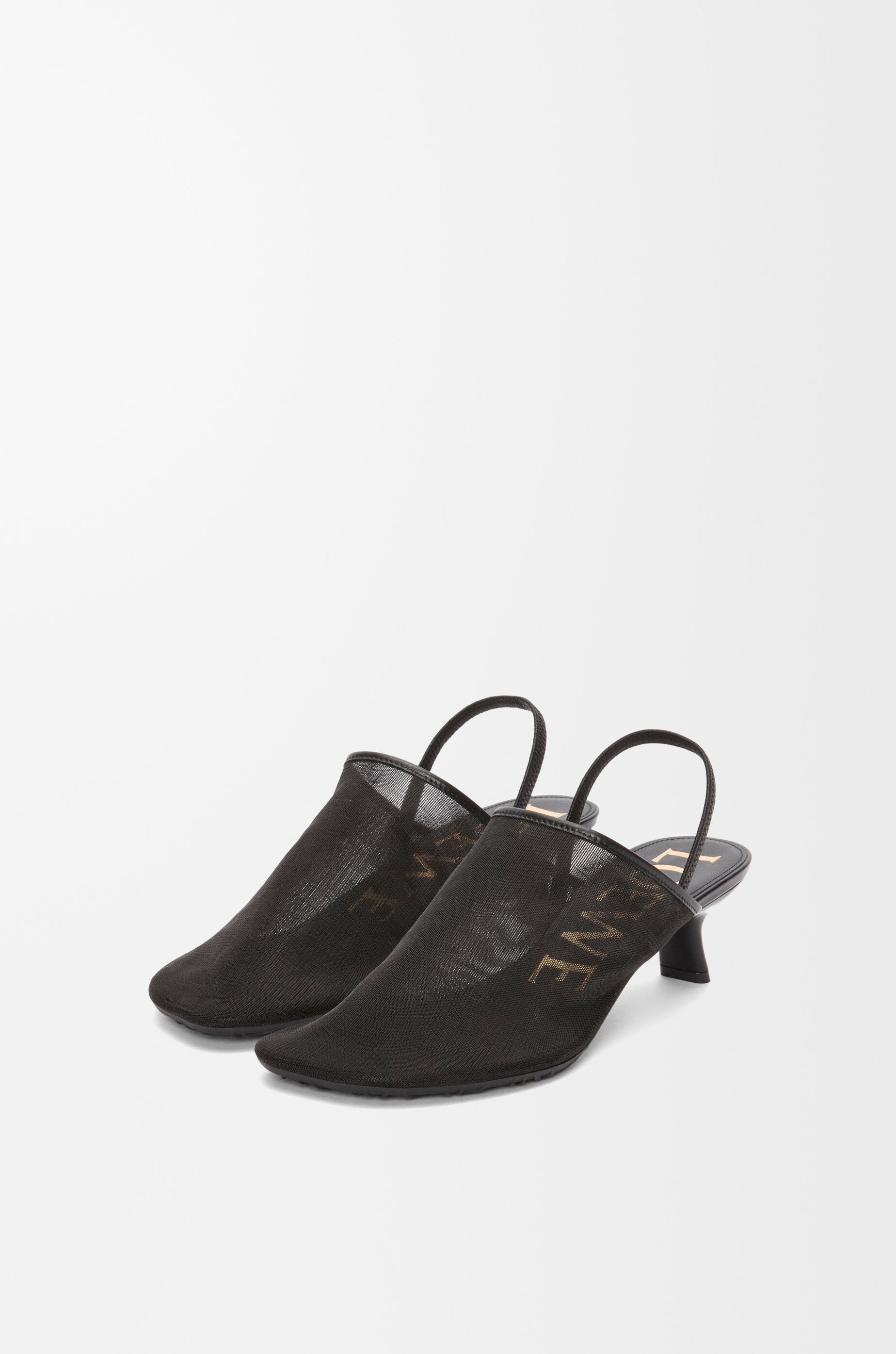 Petal slingback heel sandal in mesh Black - LOEWE