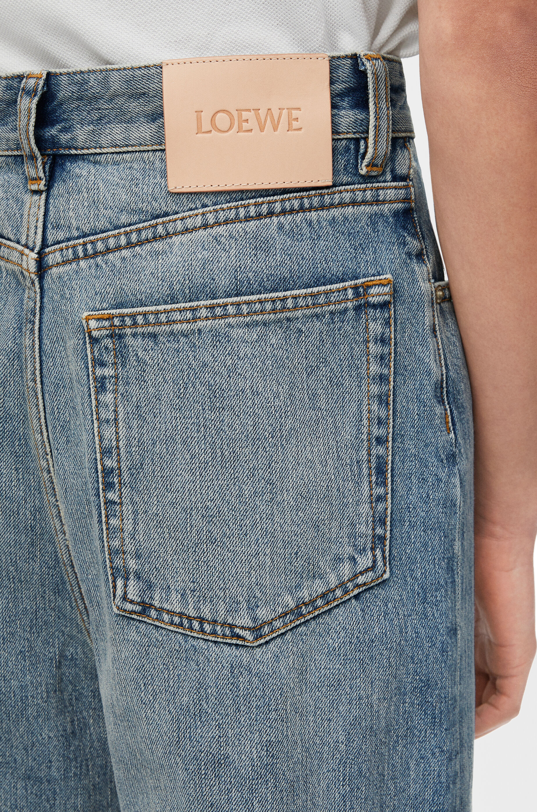 Wide leg jeans in denim Washed Denim - LOEWE