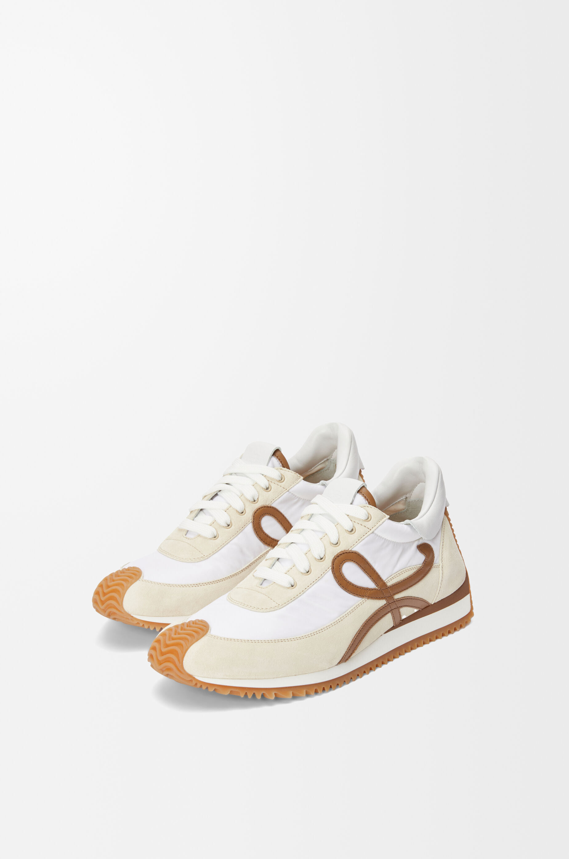 Flow Runner in nylon and suede Chocolate/Almost Optic - LOEWE