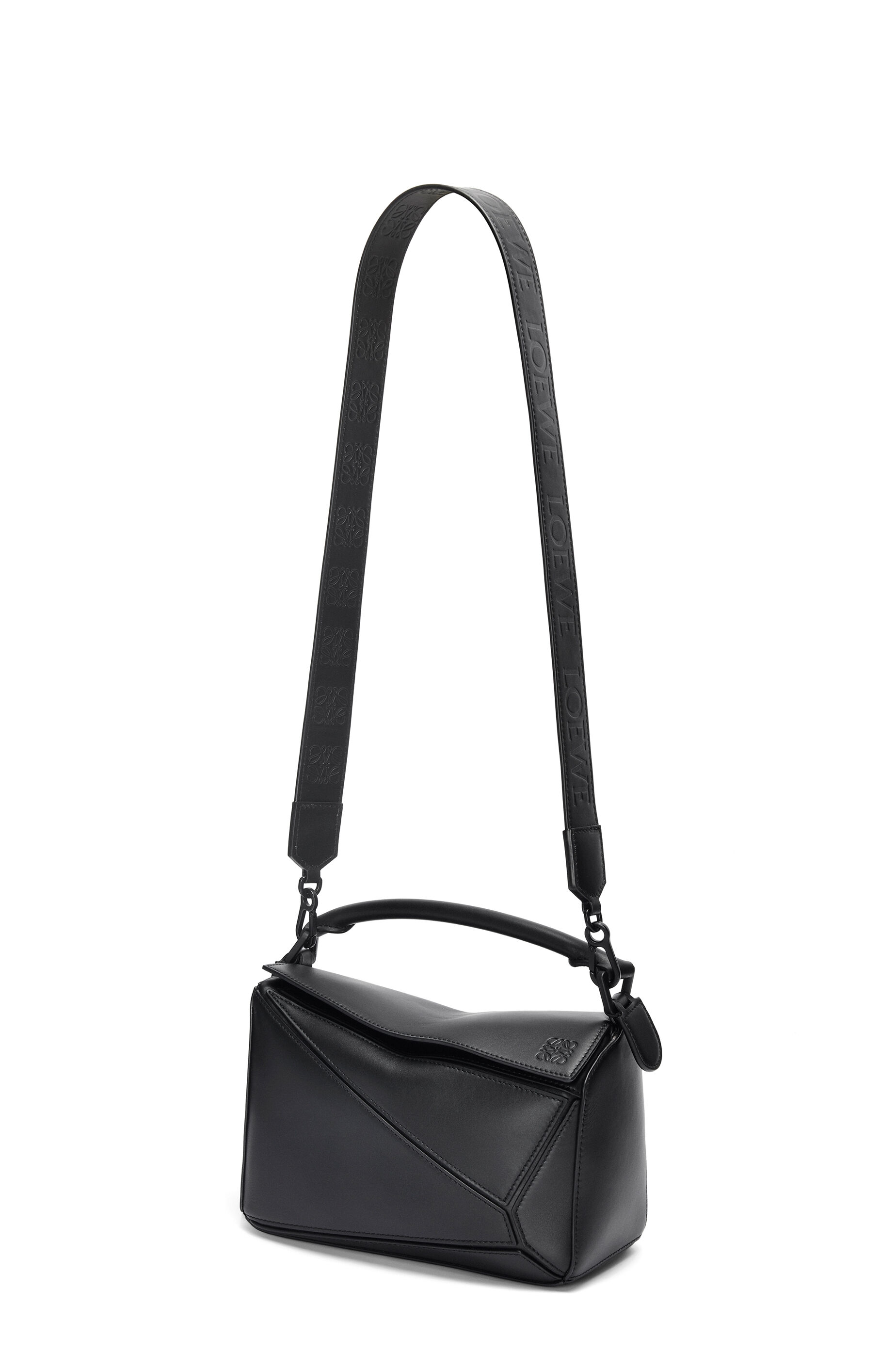 Small Puzzle bag in satin calfskin Black - LOEWE