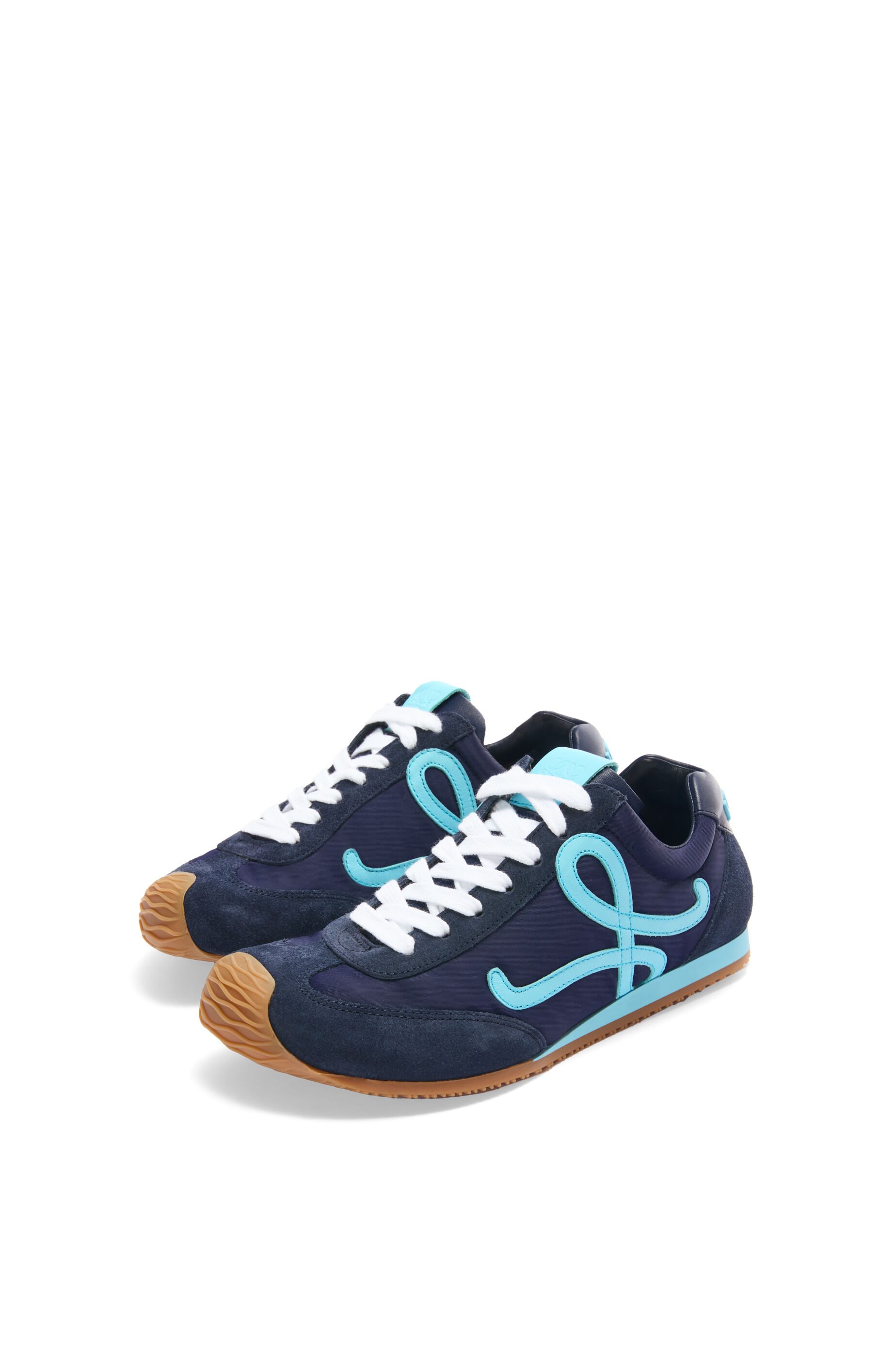 Ballet Runner 2.0 in nylon and calfskin Navy Blue/Turquoise - LOEWE