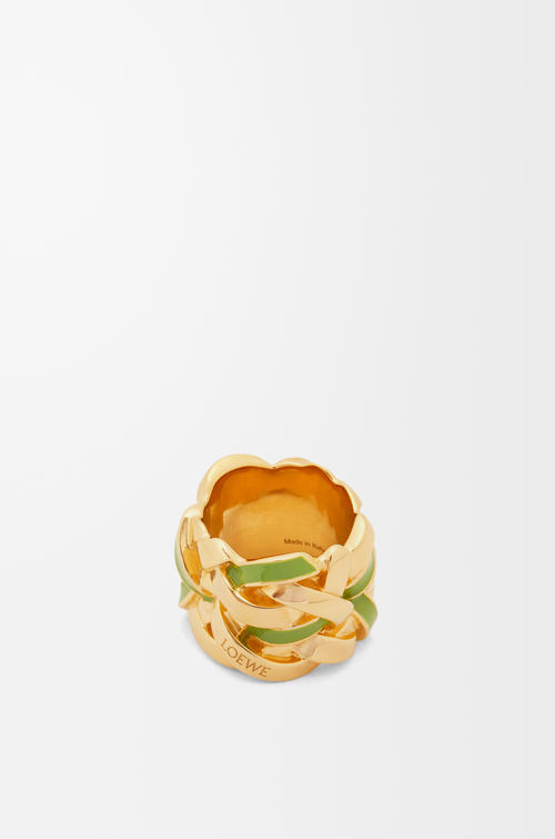 Nest ring in sterling silver and enamel Gold/Green - LOEWE
