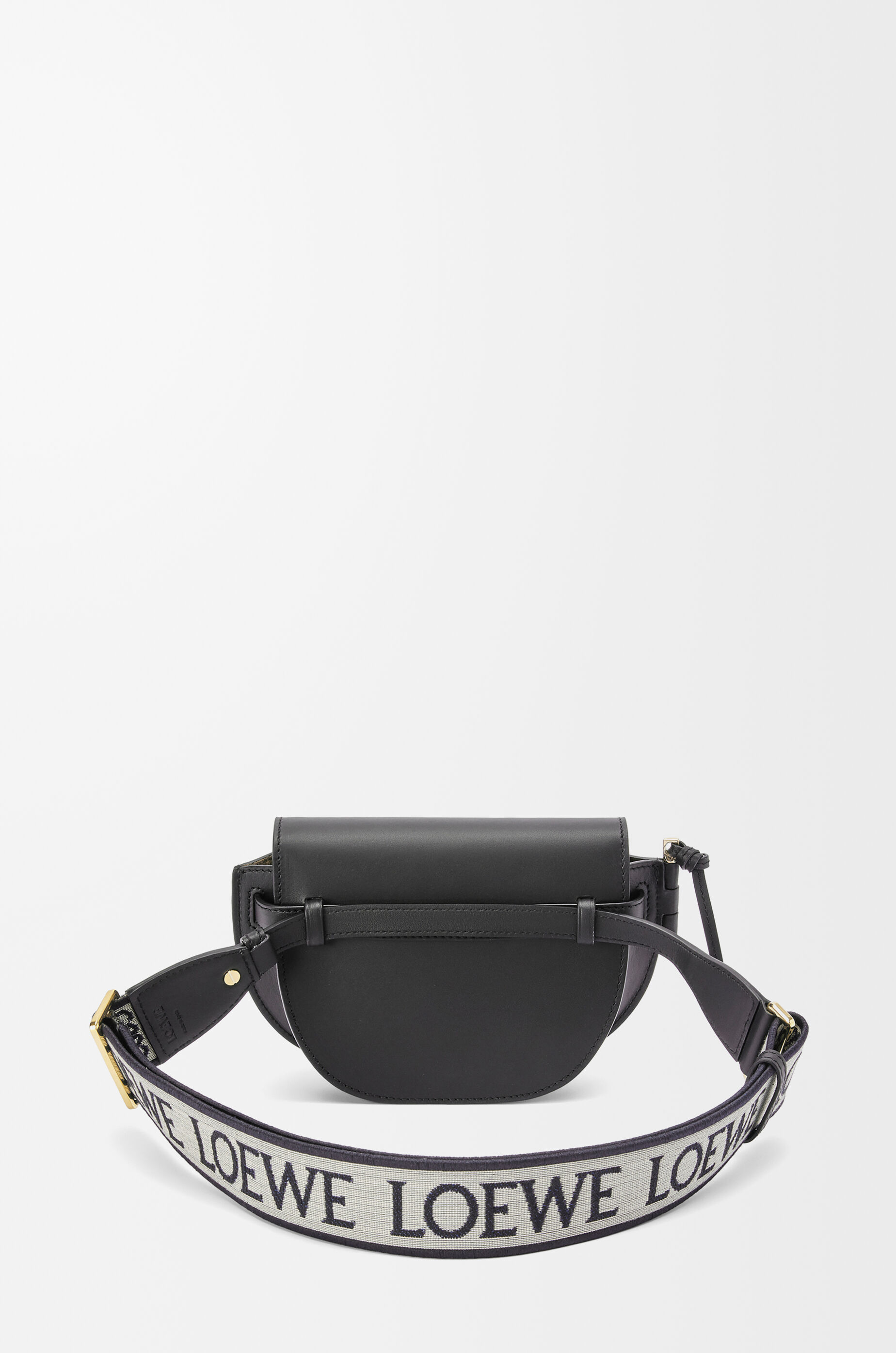 Mini Gate Dual bag in soft calfskin and jacquard Black - LOEWE