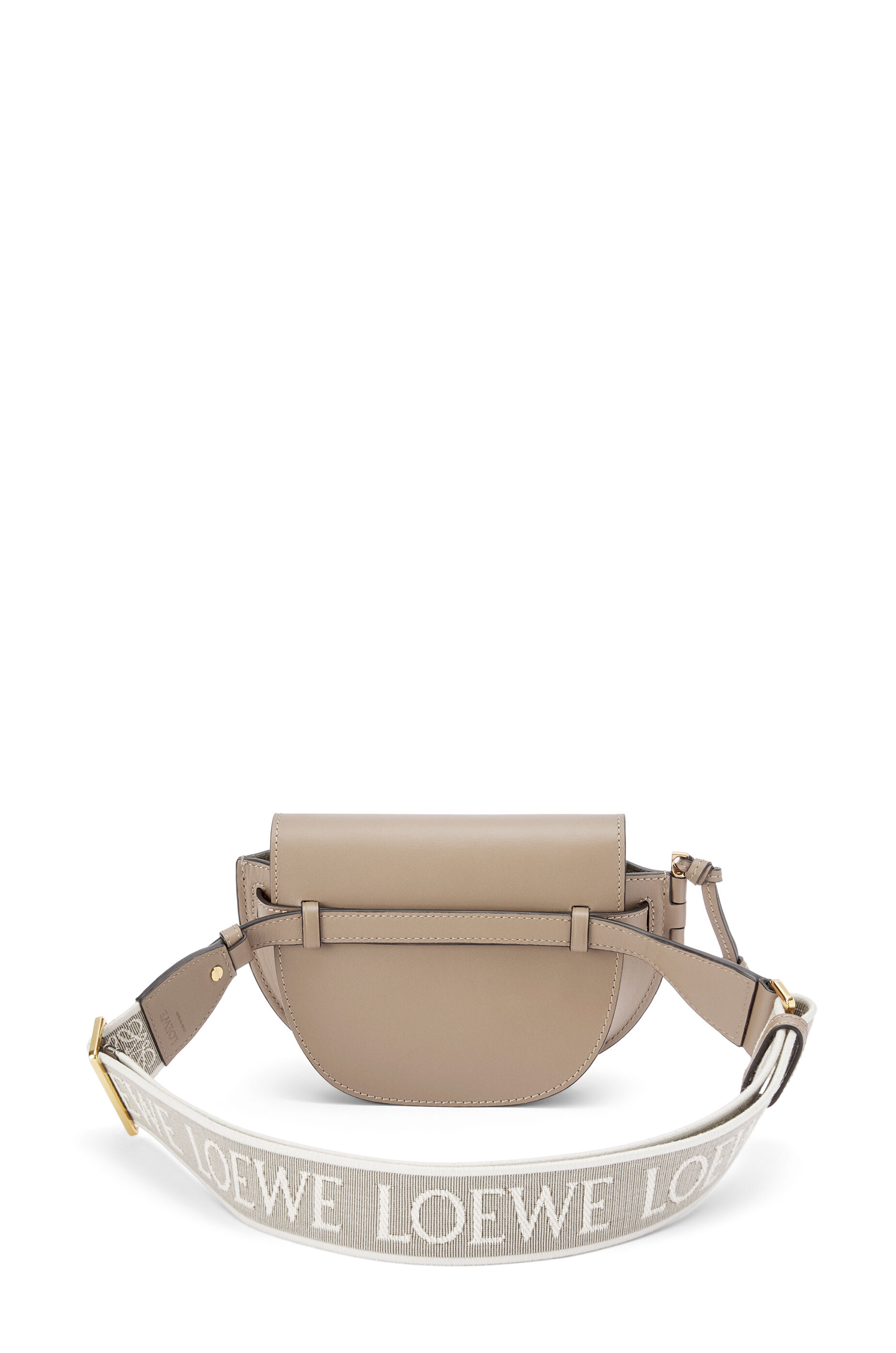 Mini Gate Dual bag in soft calfskin and jacquard Sand - LOEWE