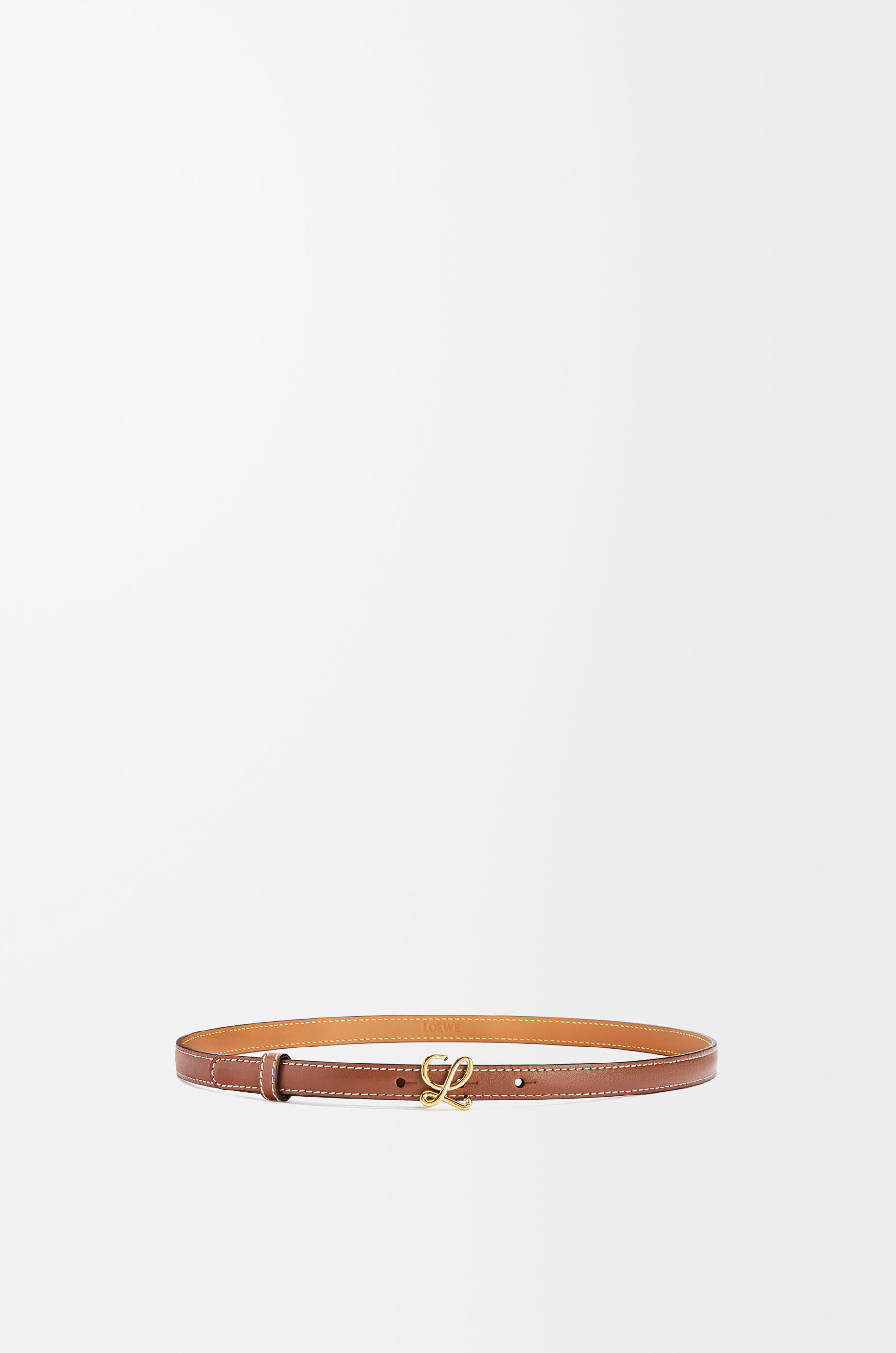 Belt in smooth calfskin Tan/Gold - LOEWE