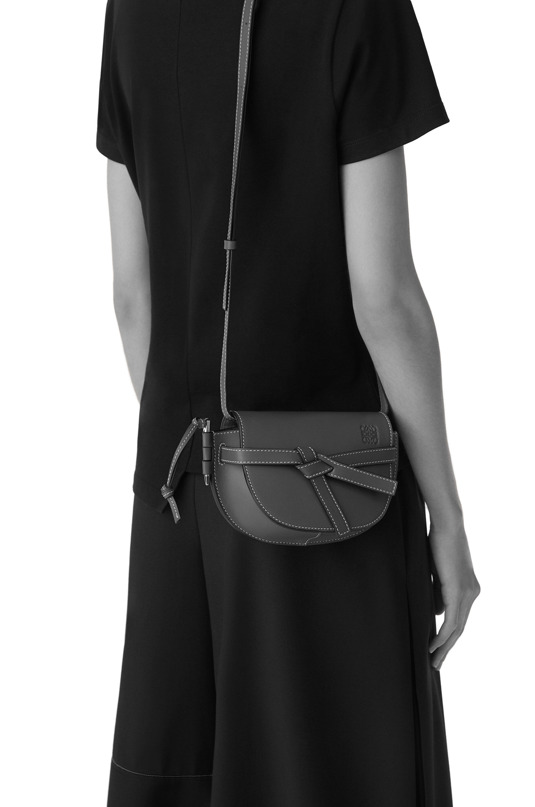 Mini Gate dual bag in natural calfskin Rust Color - LOEWE