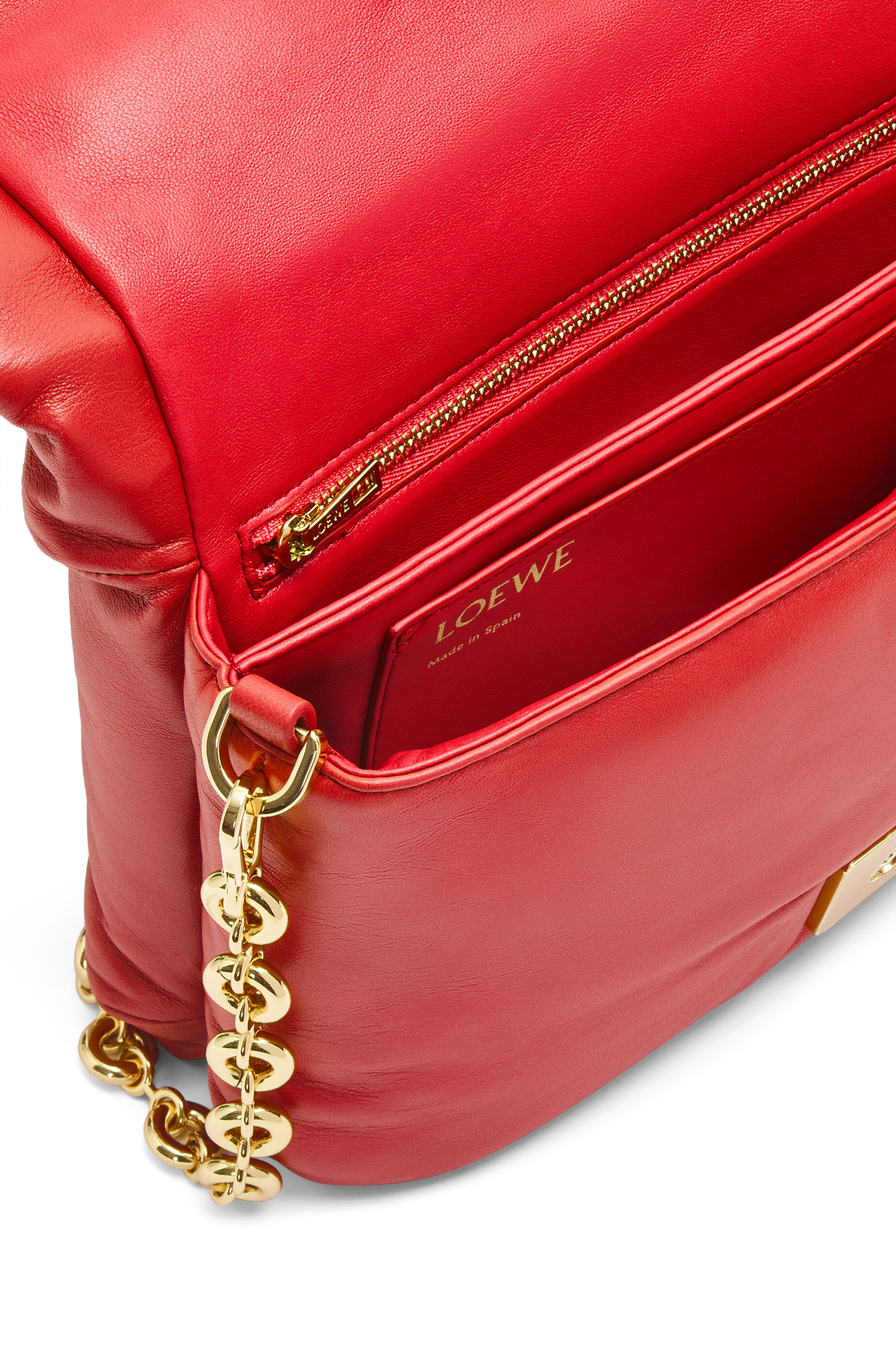 Bolso Goya Puffer en piel napa de cordero Rojo - LOEWE