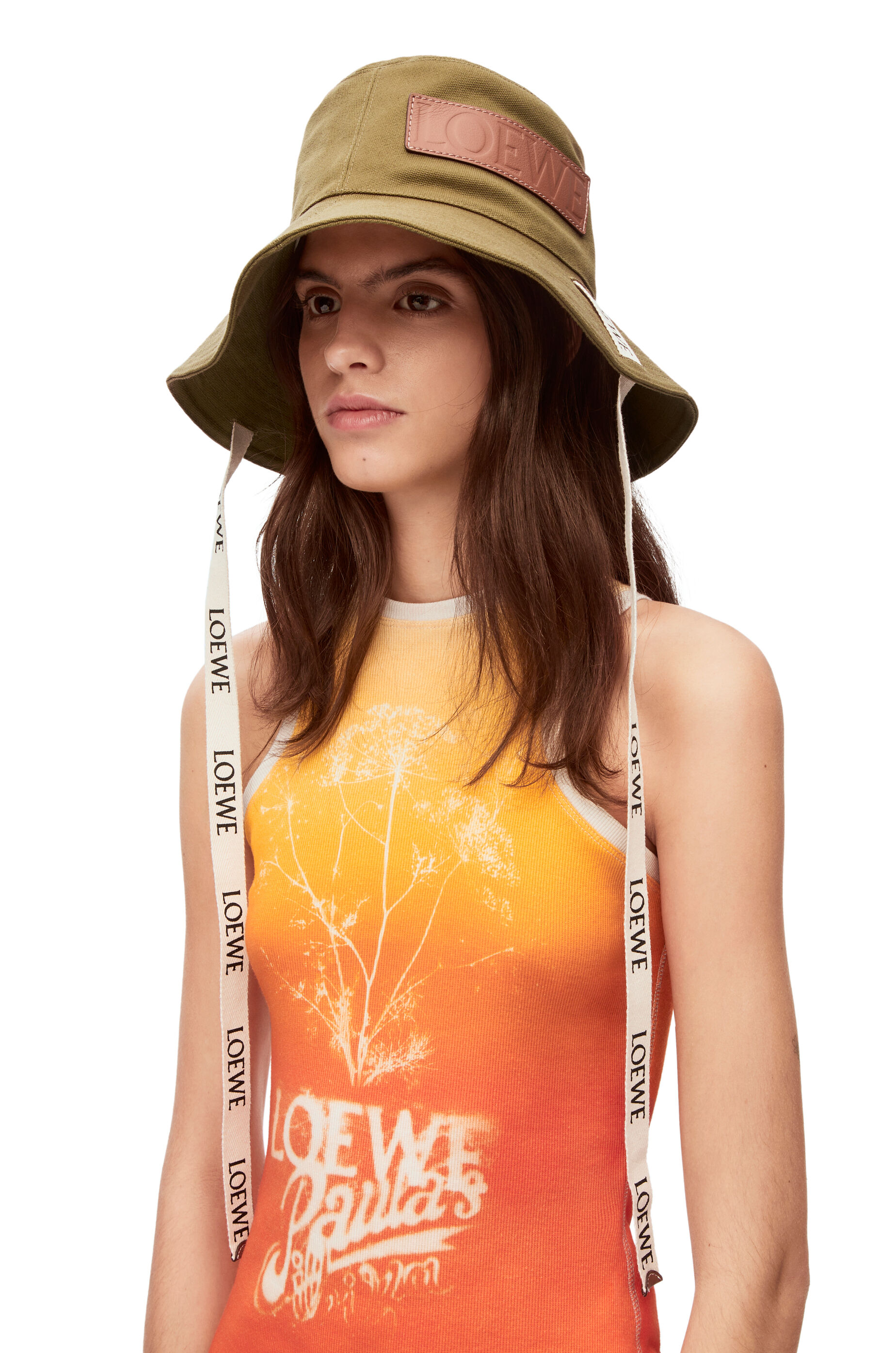 Fisherman hat in canvas Olive - LOEWE