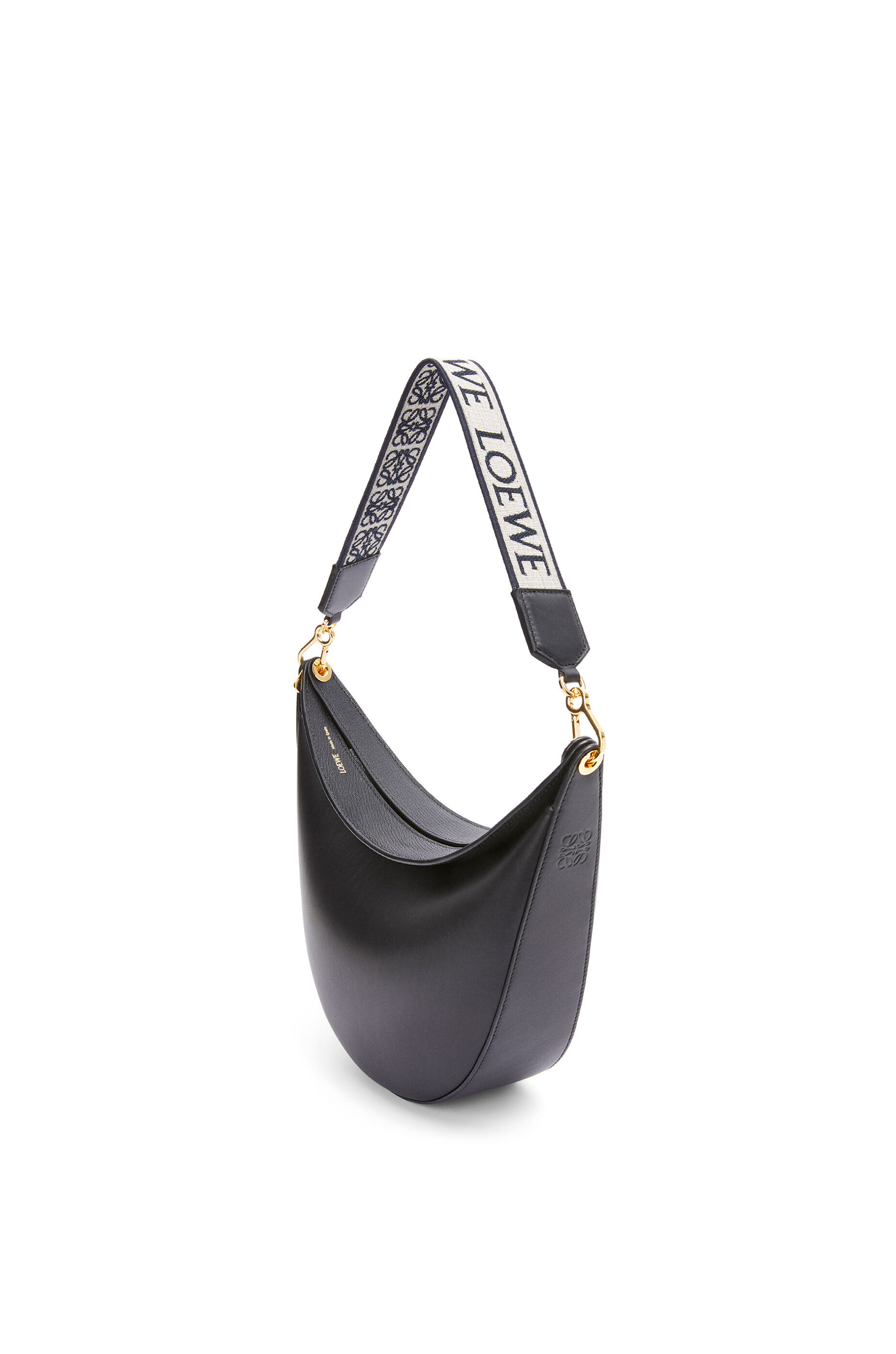 Bolso LOEWE Luna en piel de ternera satinada y jacquard Negro - LOEWE