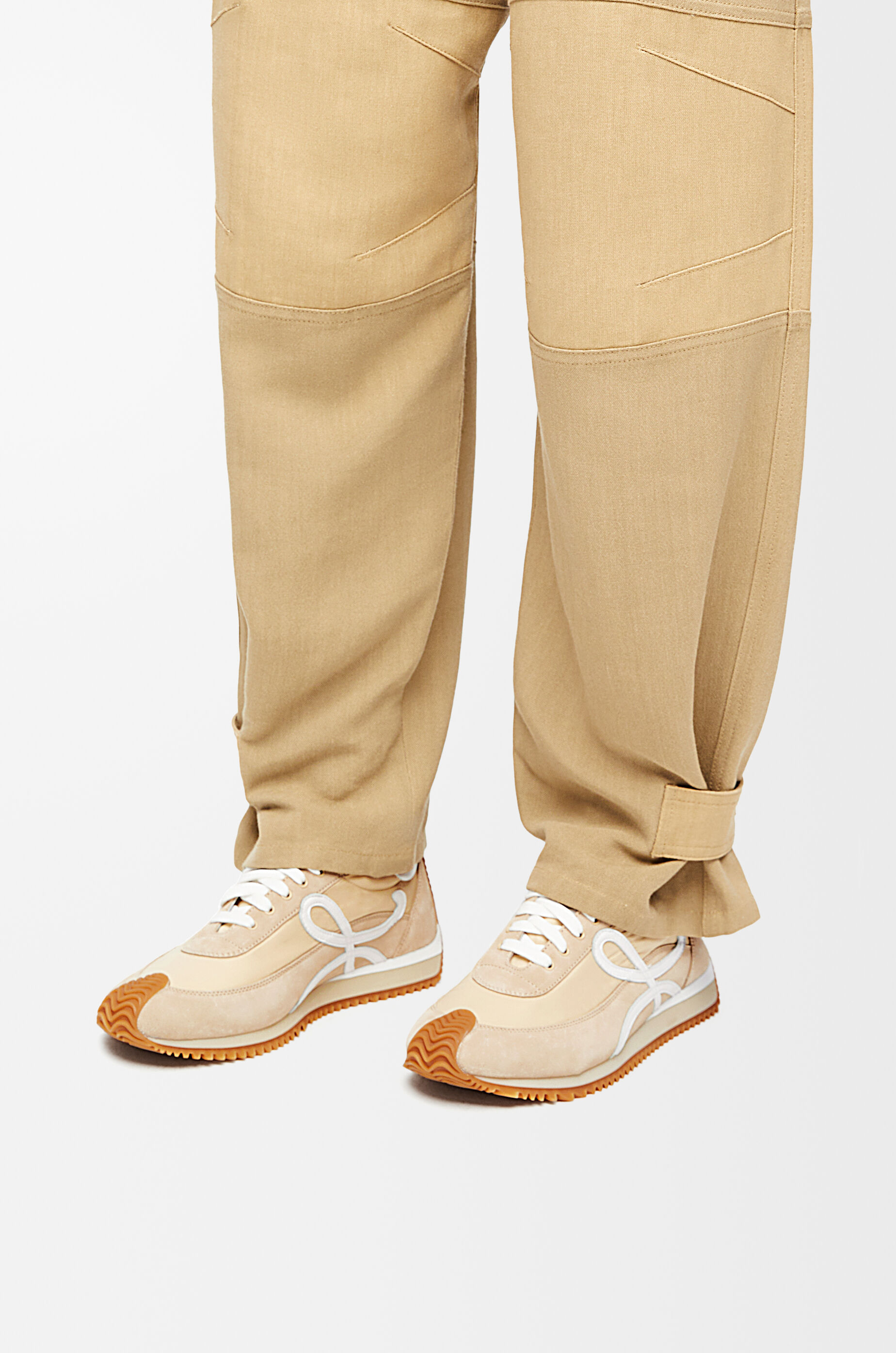 Flow Runner in nylon and suede Light Powder - LOEWE