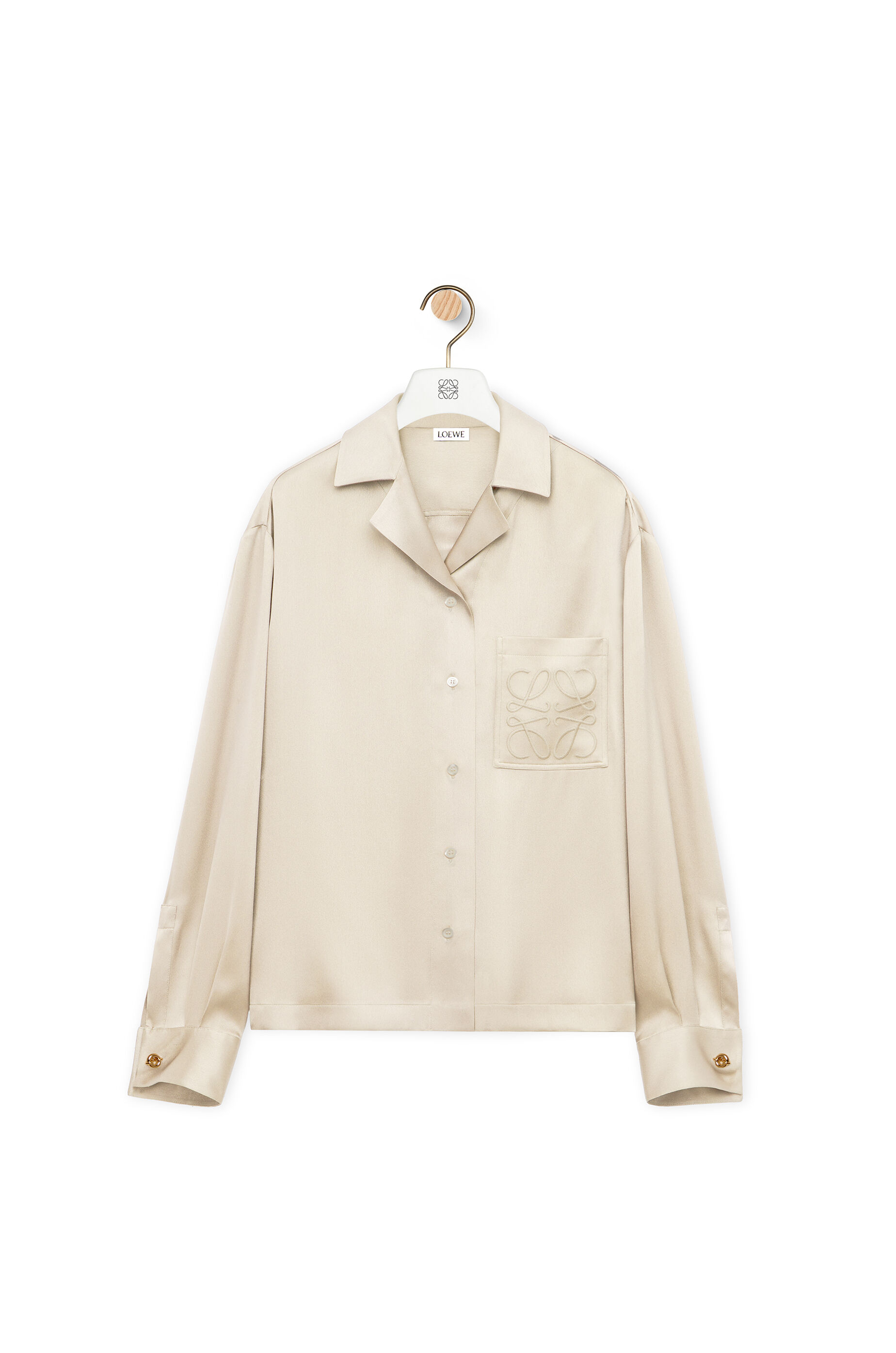 Pyjama blouse in silk Ivory - LOEWE