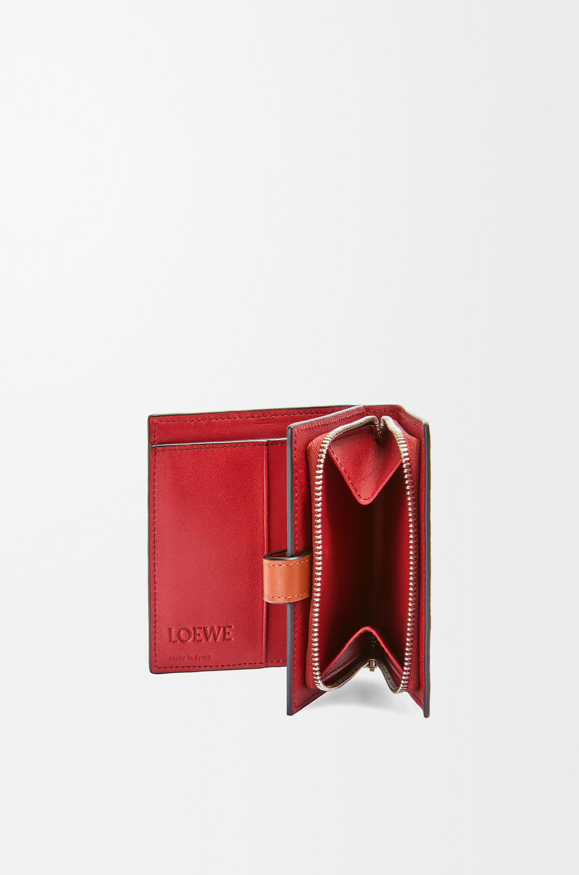 Compact zip wallet in soft grained calfskin Light Caramel/Pecan - LOEWE
