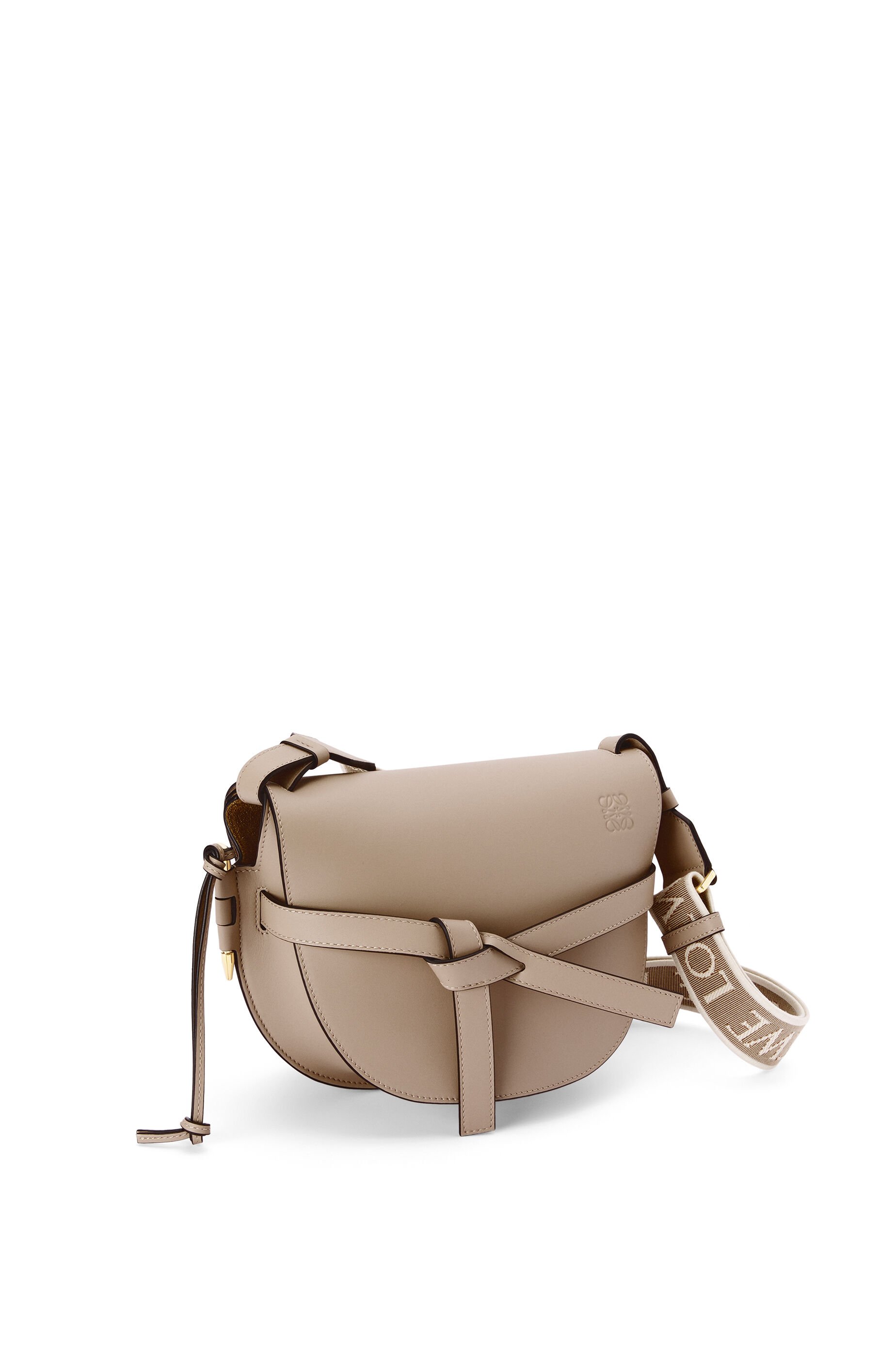 Small Gate bag in soft calfskin and jacquard Sand - LOEWE