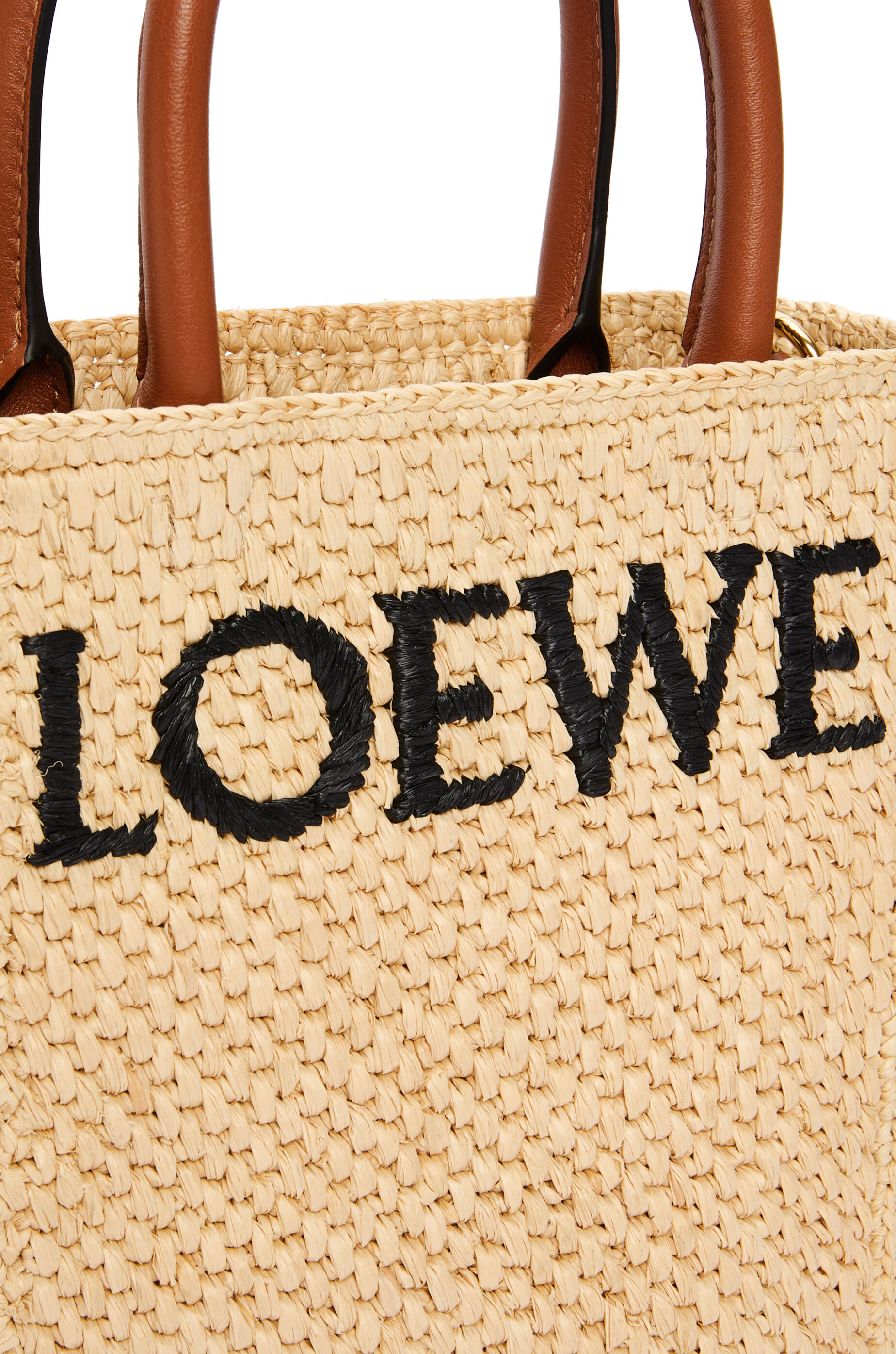 Bolso Standard Tote A5 en rafia Natural/Negro - LOEWE