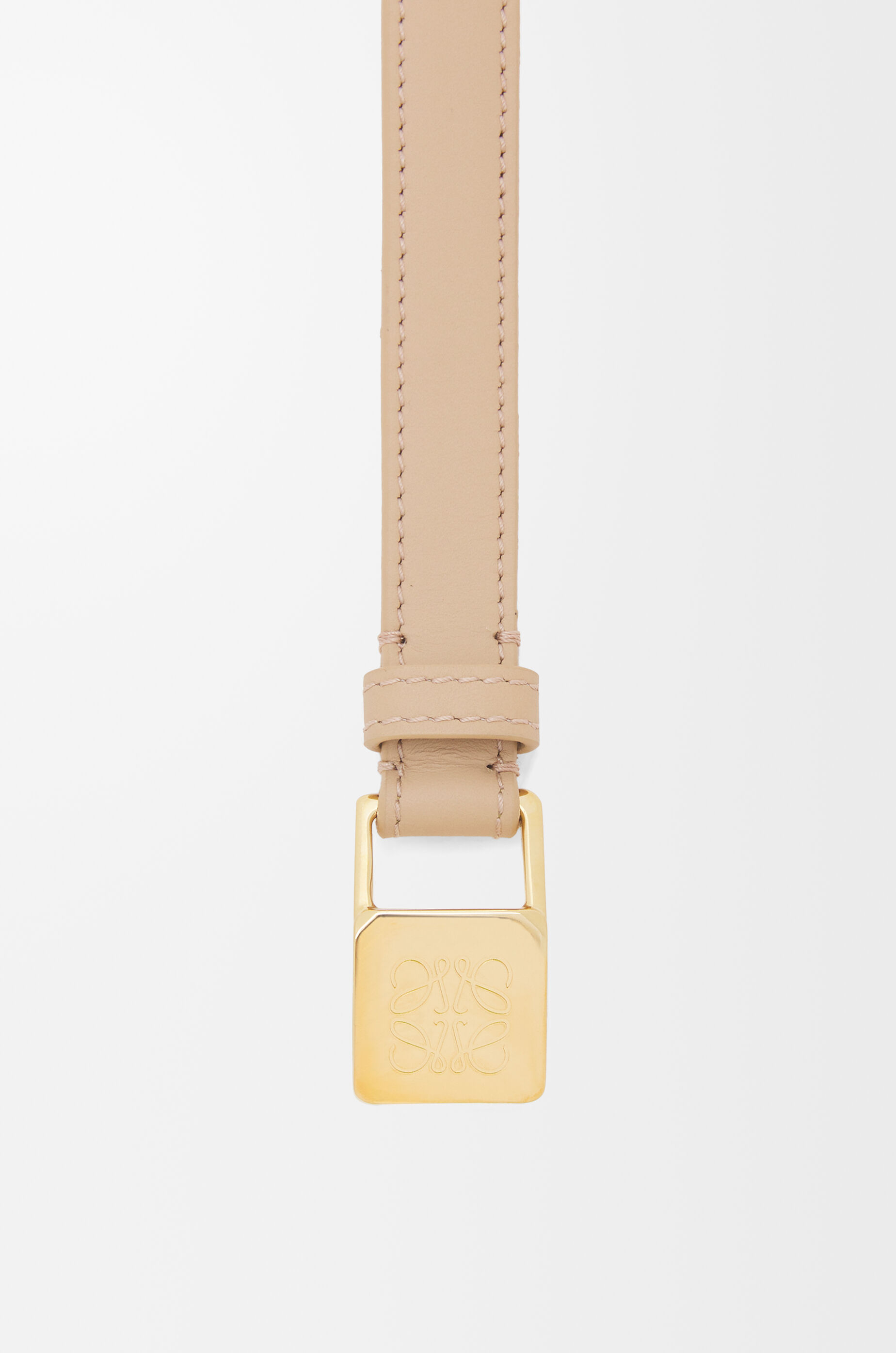 Cinturón Amazona Padlock en piel de ternera Beige Empolvado/Dorado - LOEWE