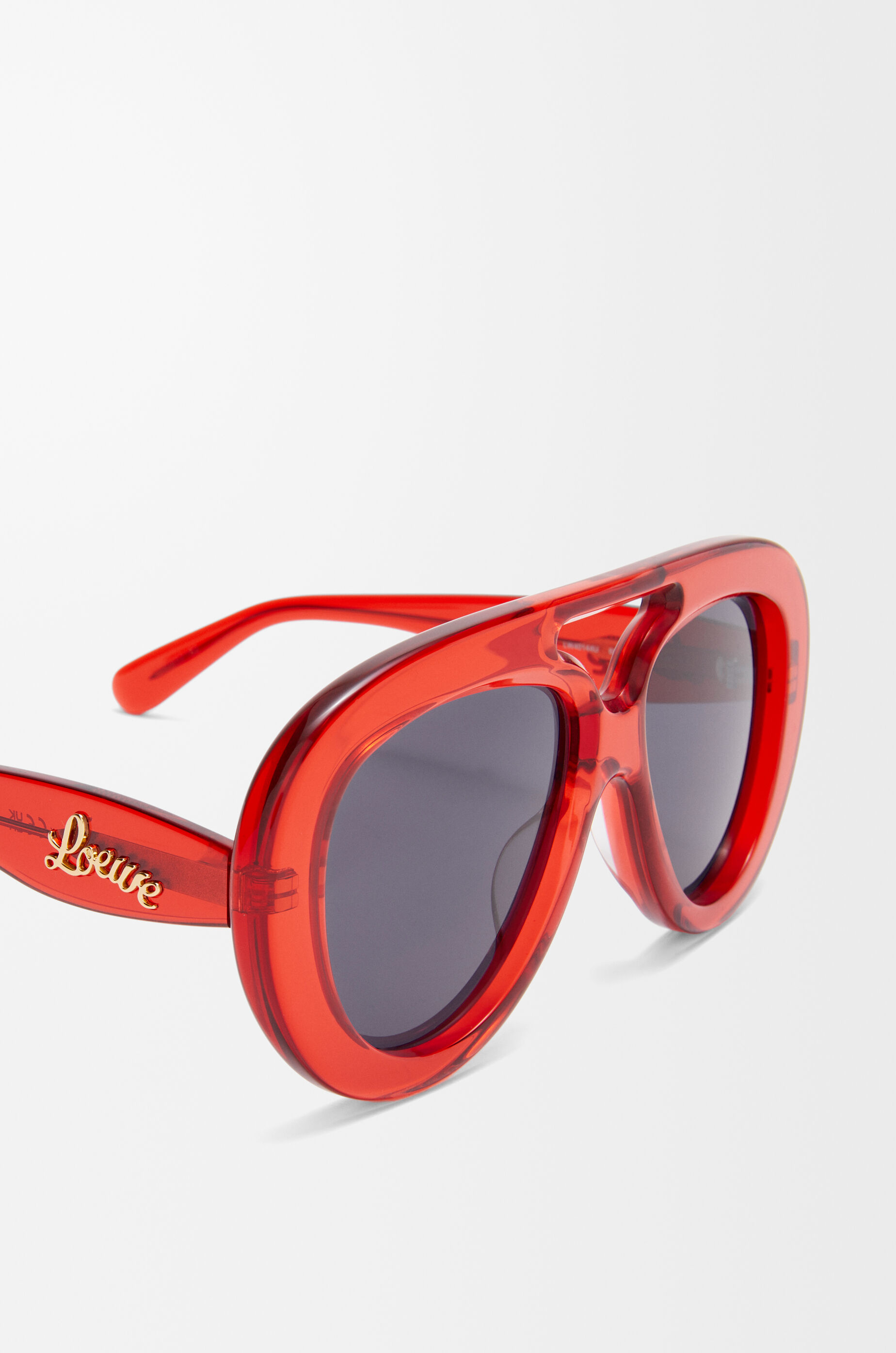 Round Spoiler Aviator sunglasses Transparent Bright Red - LOEWE