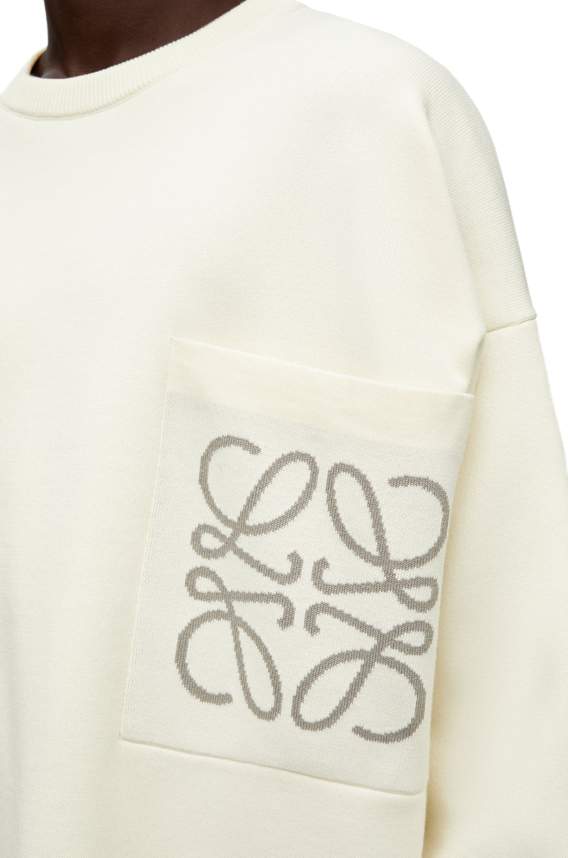 Sweater in cotton blend Soft White - LOEWE