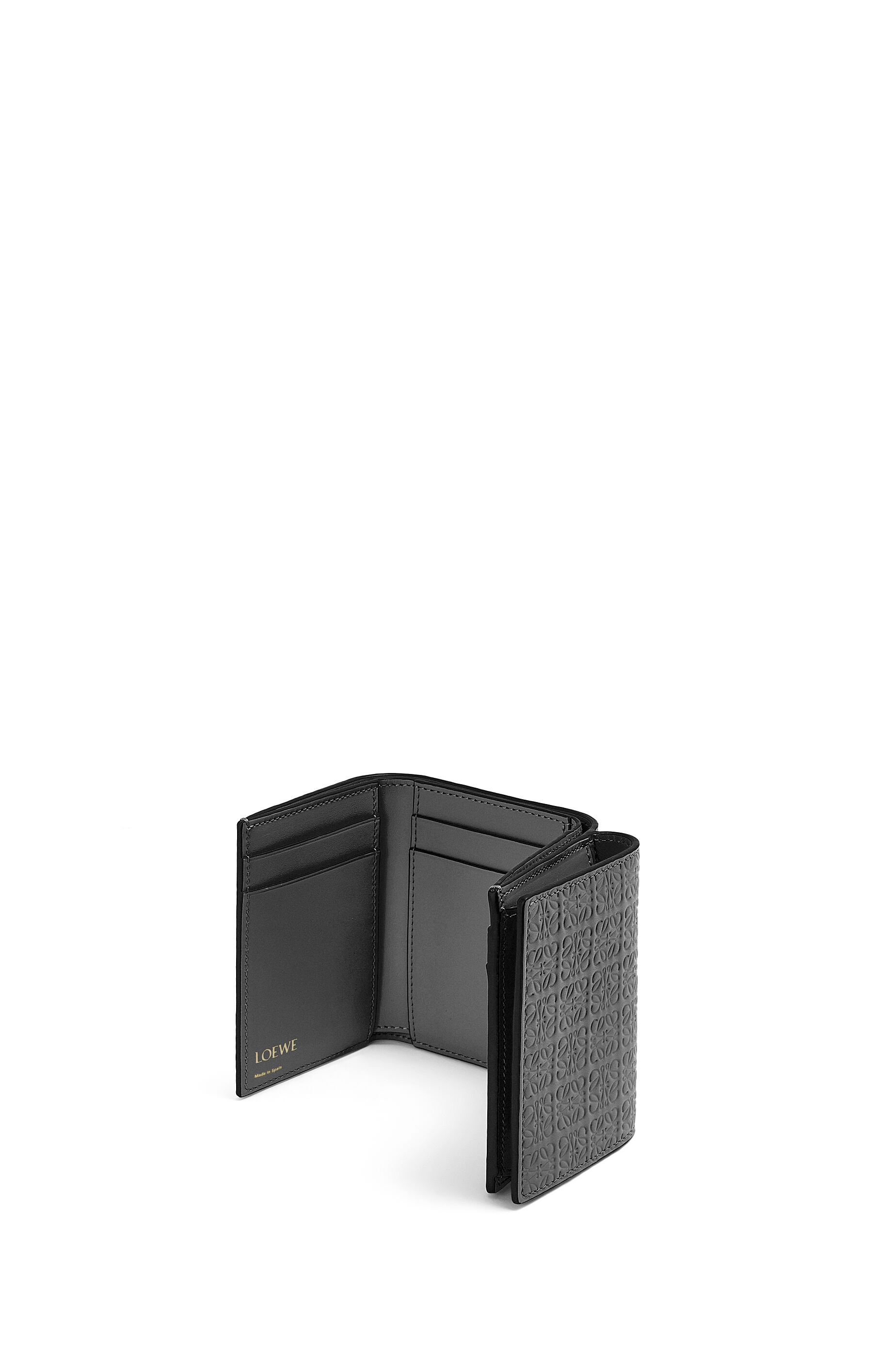 Repeat trifold wallet in embossed silk calfskin Black - LOEWE