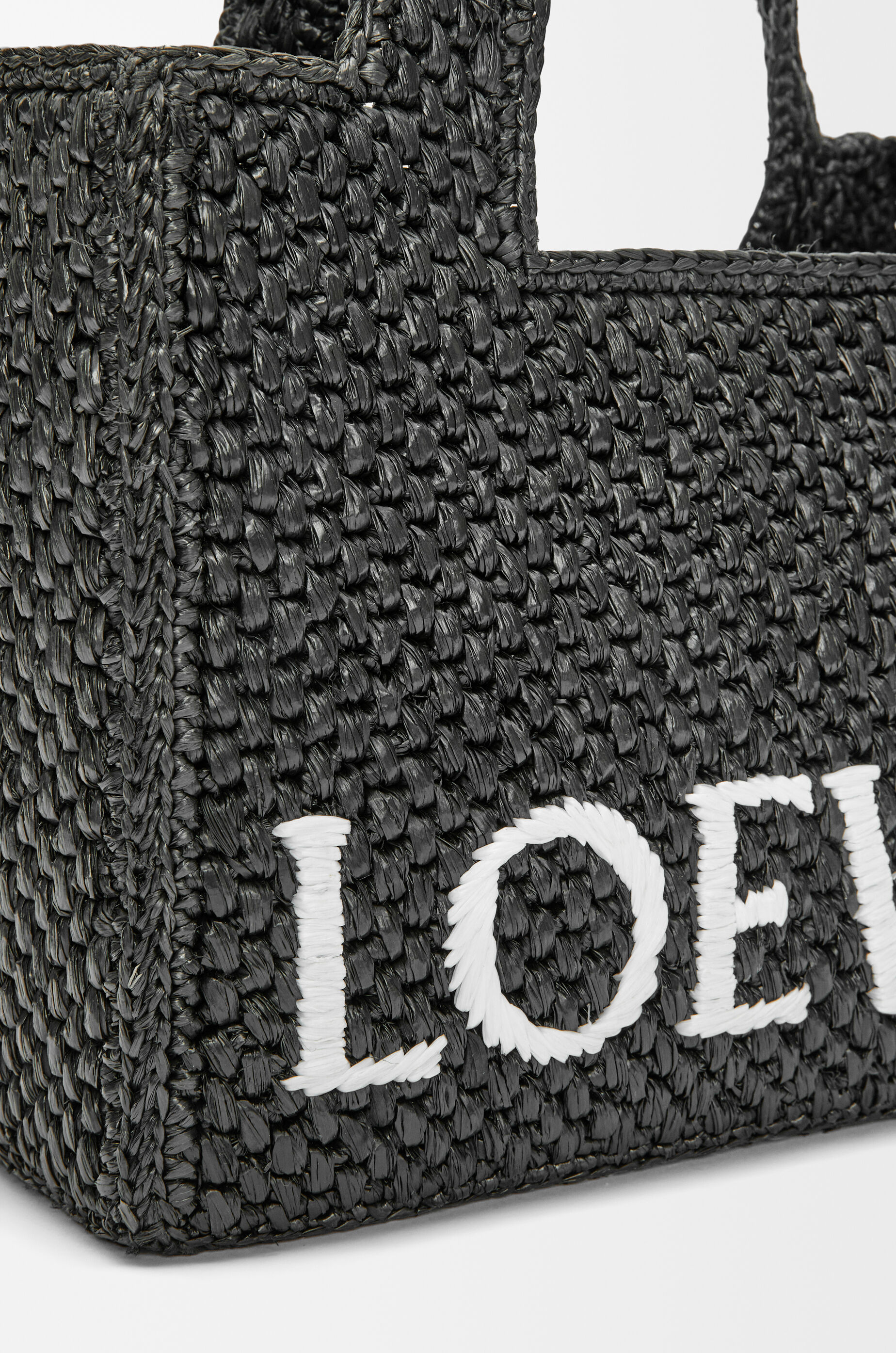 Bolso LOEWE Font Tote pequeño en rafia Negro - LOEWE