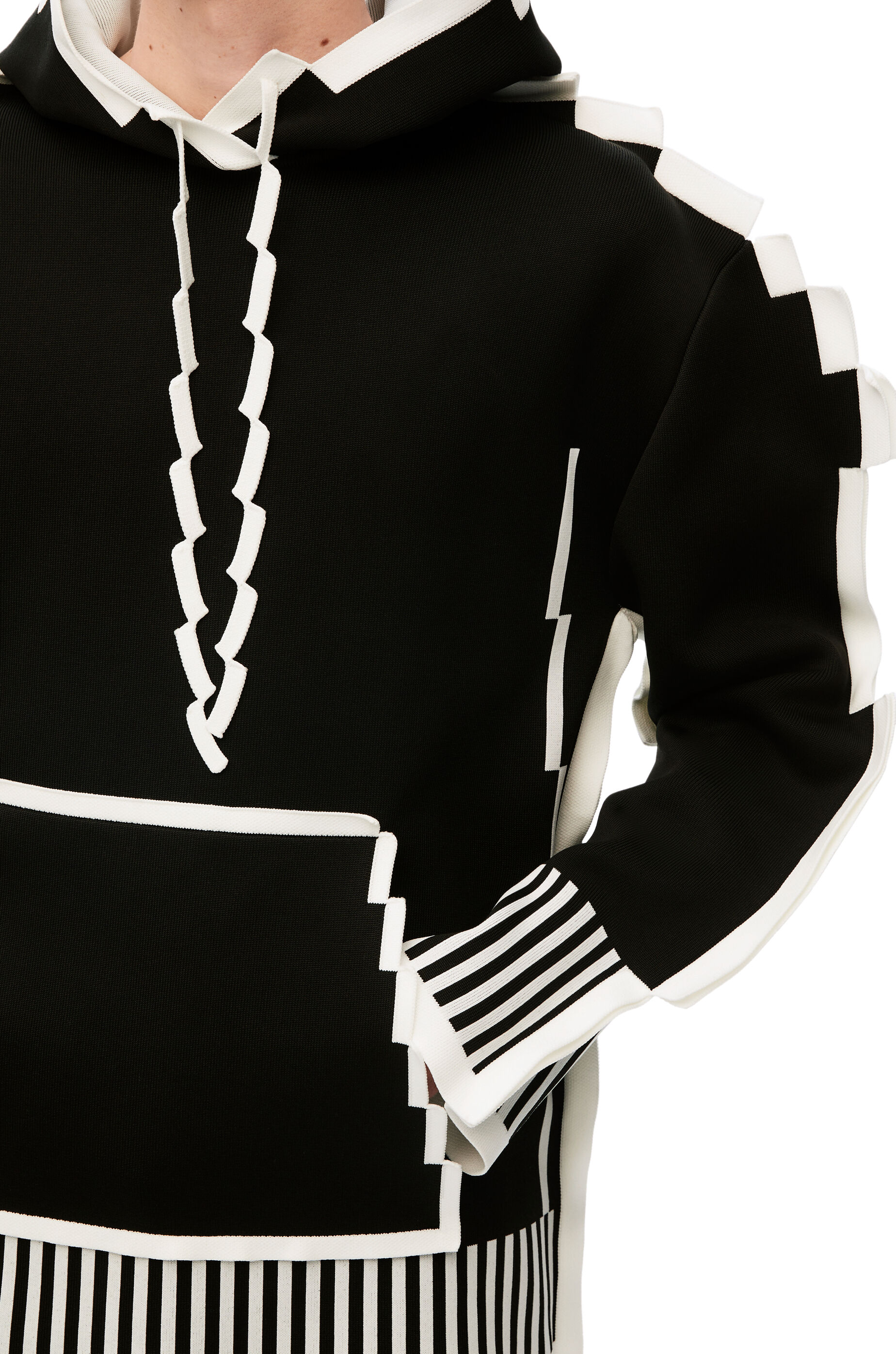 Pixelated hoodie in technical knit Black - LOEWE