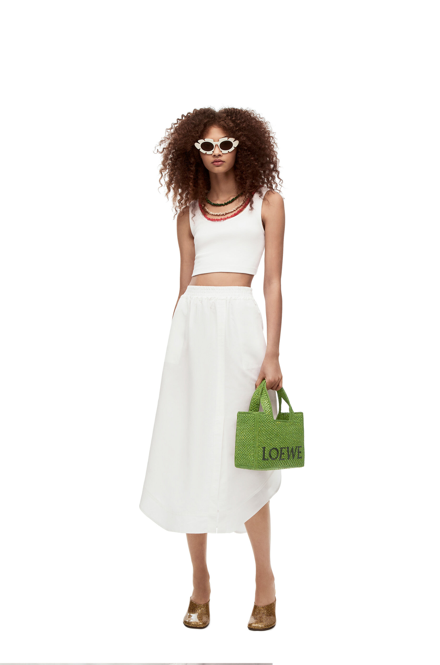 Bolso LOEWE Font Tote pequeño en rafia Verde - LOEWE