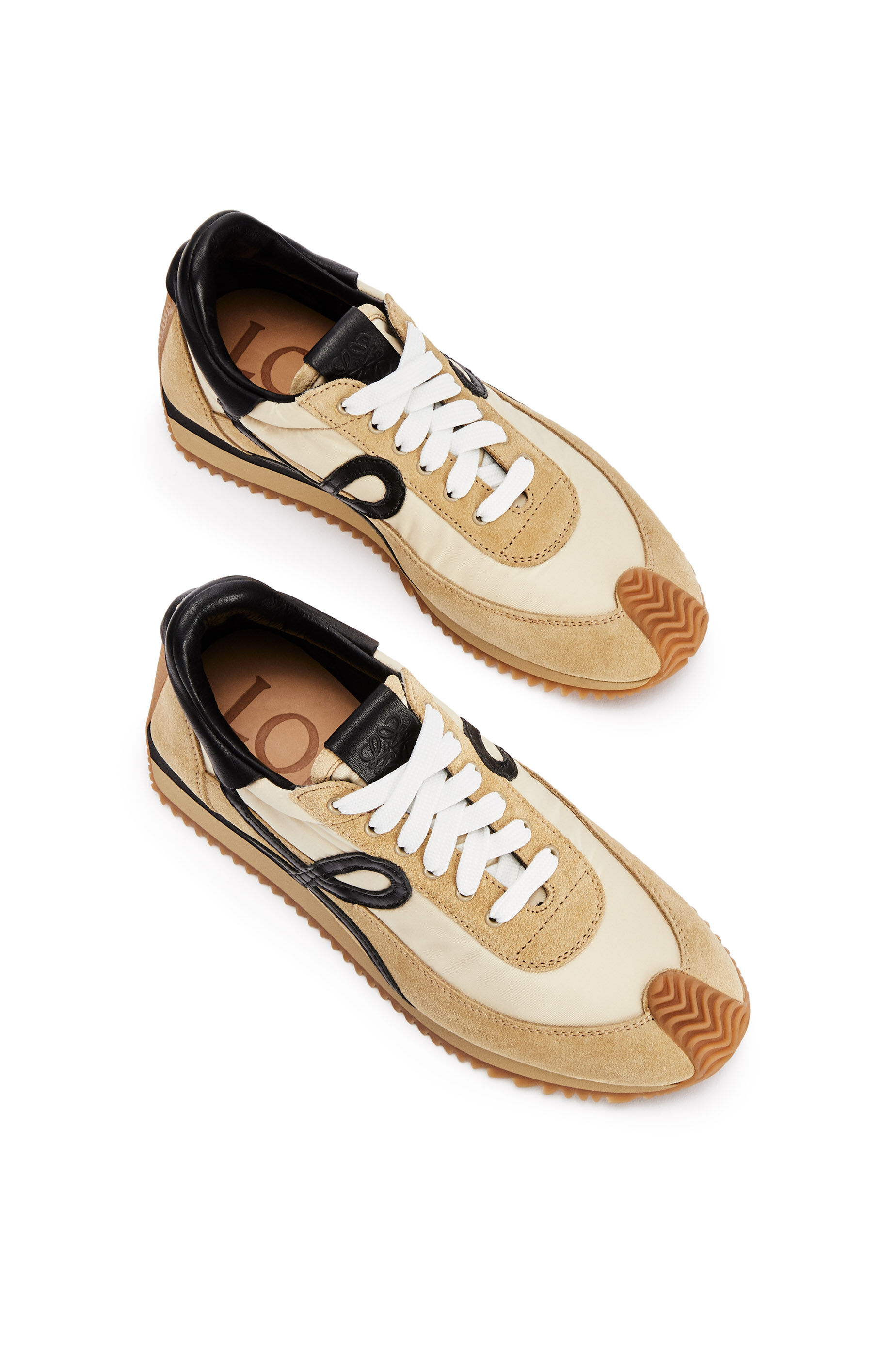 Flow Runner in nylon and suede Gold/Black - LOEWE