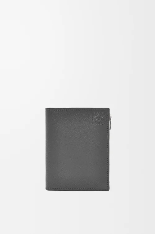 Slim compact wallet in soft grained calfskin Anthracite - LOEWE