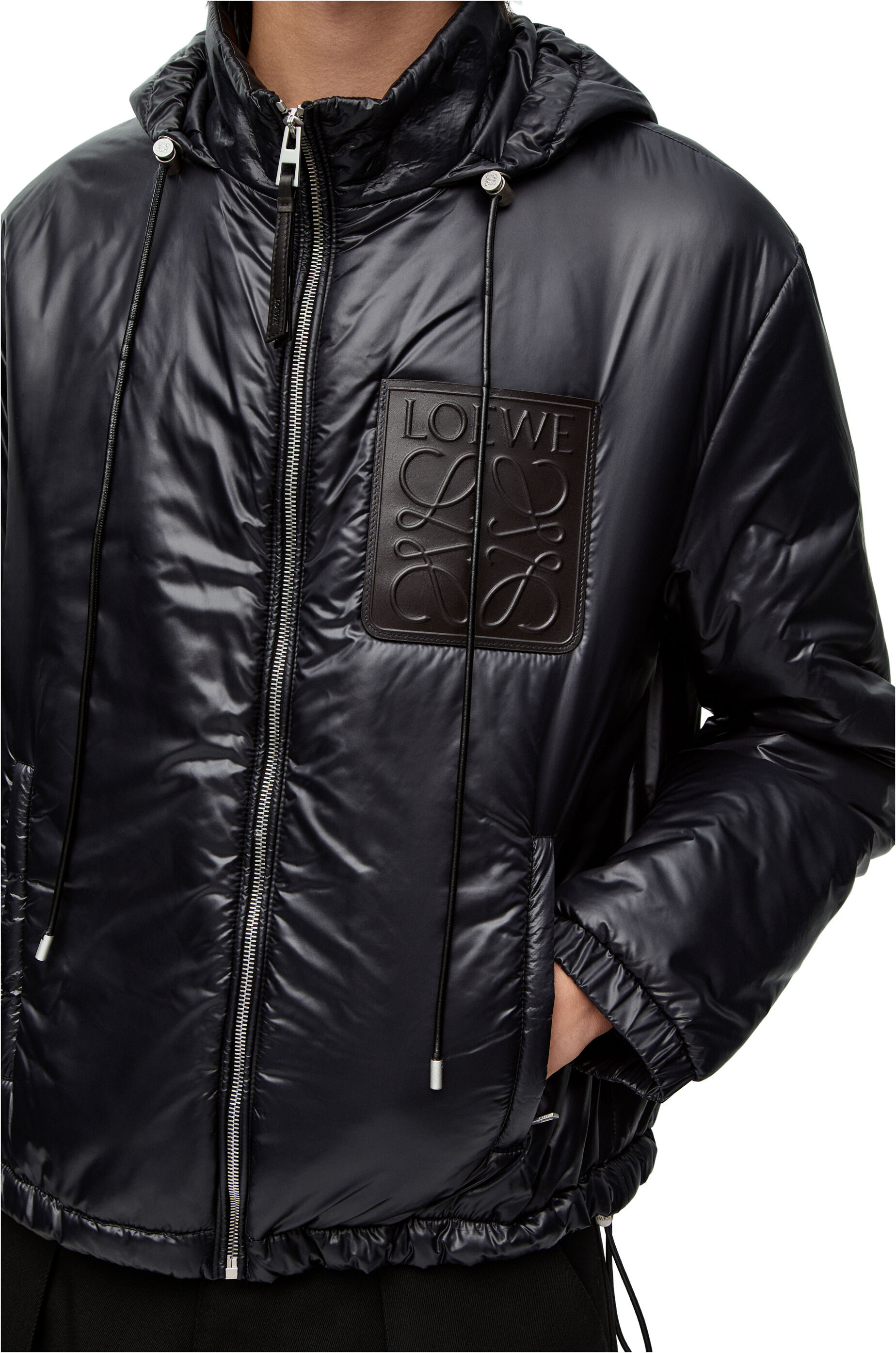 Puffer Anagram parka in polyester Black - LOEWE