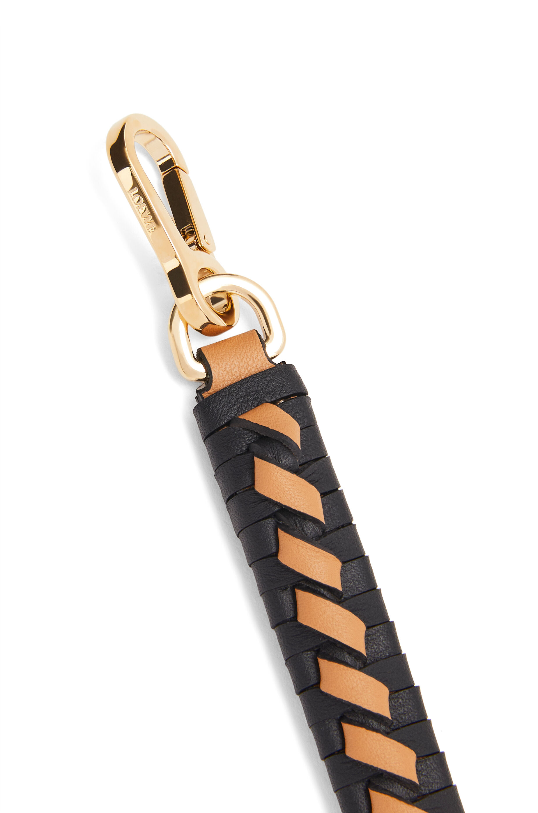 Woven spiral strap in classic calfskin Black/Warm Desert - LOEWE