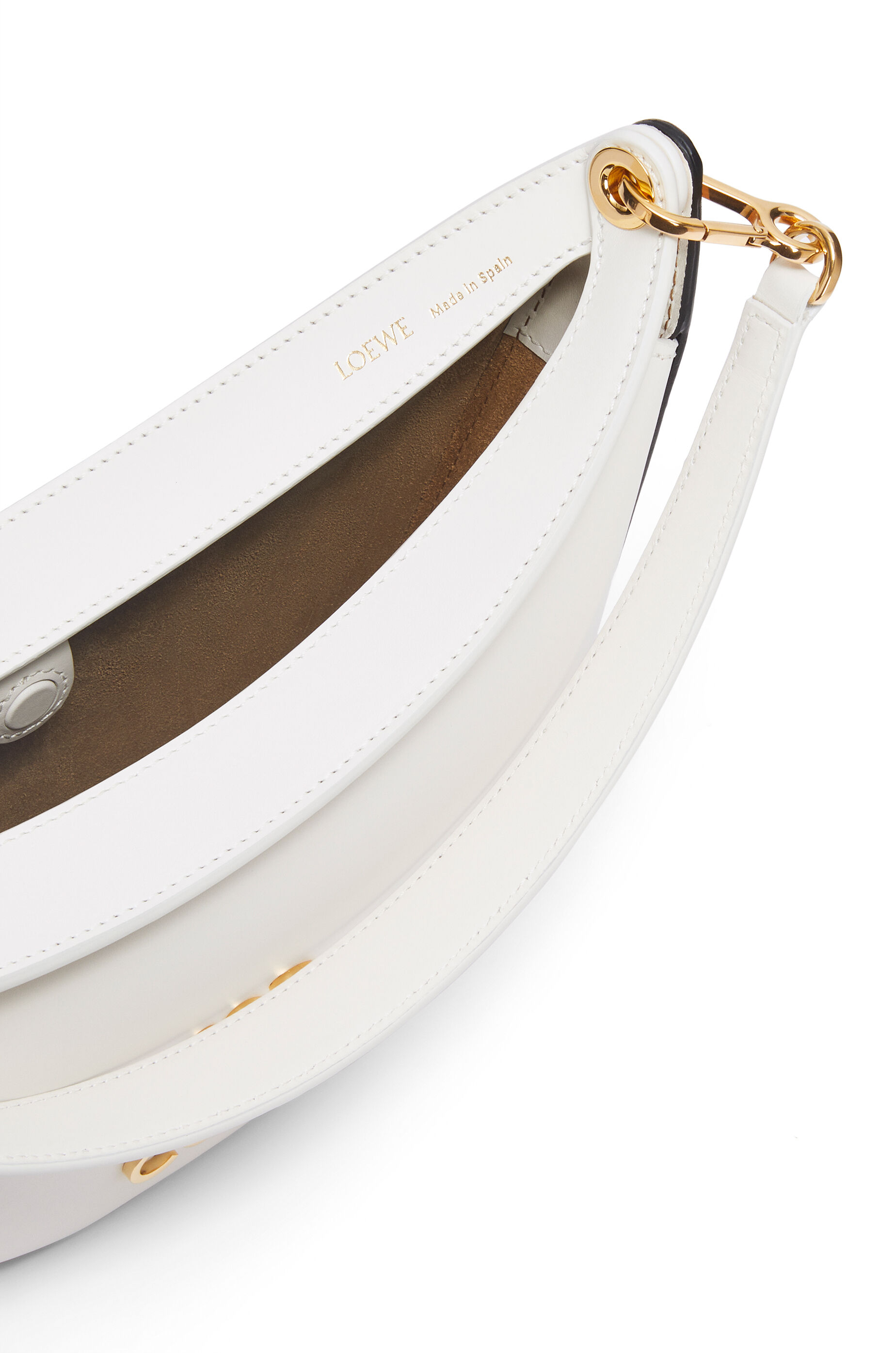 Bolso LOEWE Luna pequeño en piel de ternera satinada Blanco Suave ...
