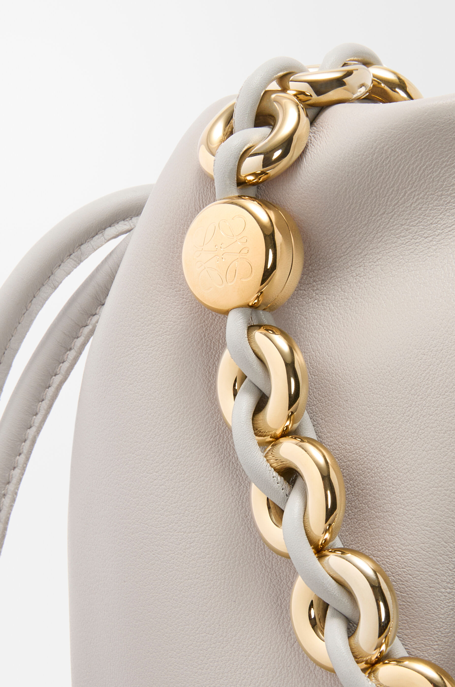 Large Flamenco purse in mellow nappa lambskin Shell Grey - LOEWE