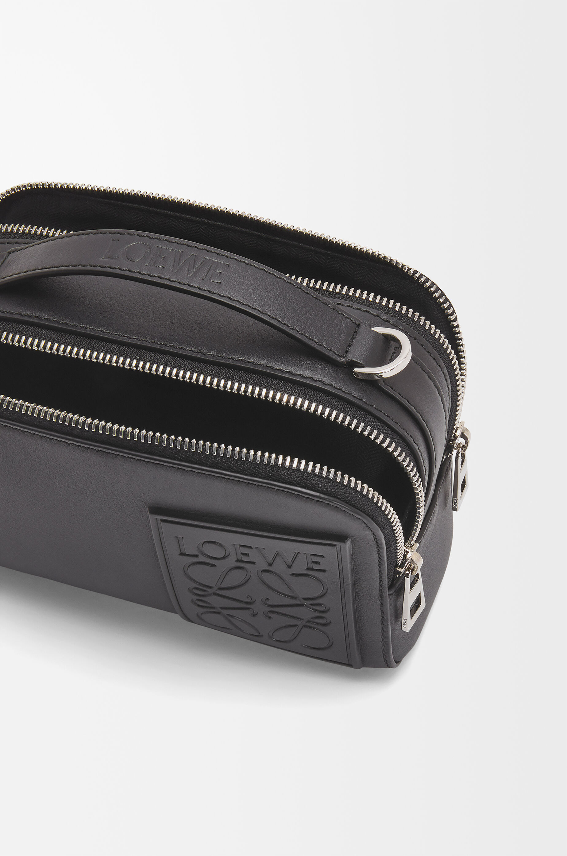 Mini Camera Crossbody bag in satin calfskin Black - LOEWE