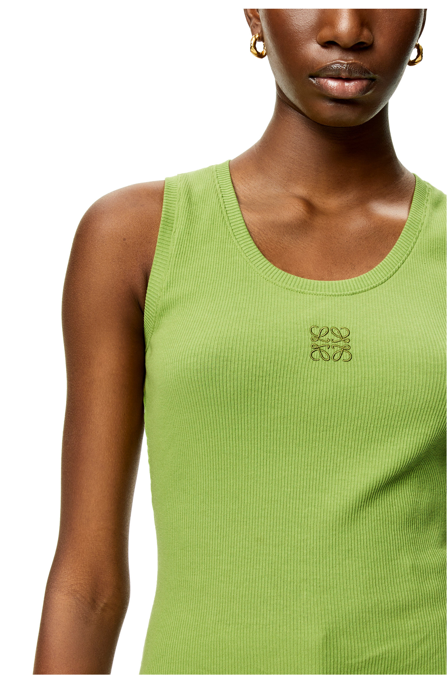 Anagram tank top in cotton Green Bean - LOEWE
