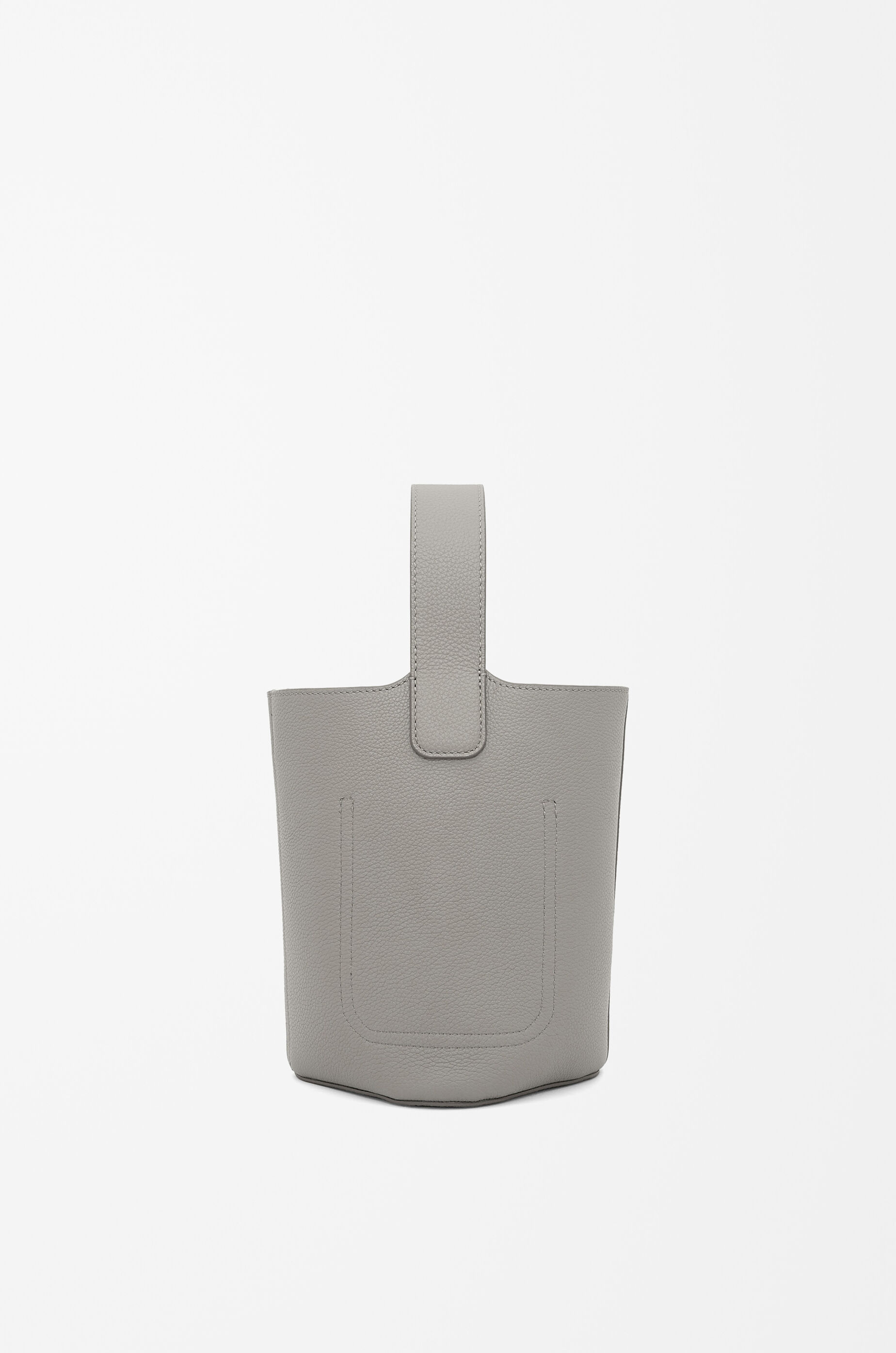 Mini Pebble Bucket bag in soft grained calfskin Pearl Grey - LOEWE