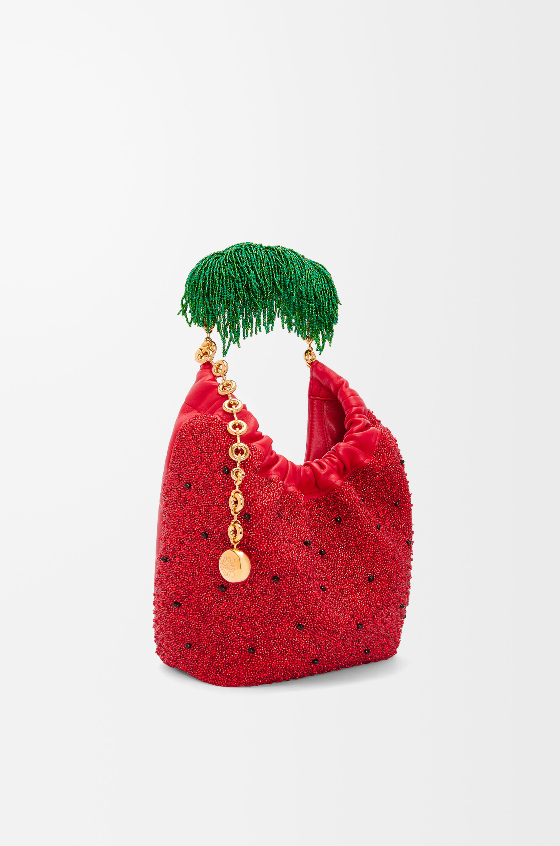 Mini Squeeze bag in beaded leather Red - LOEWE