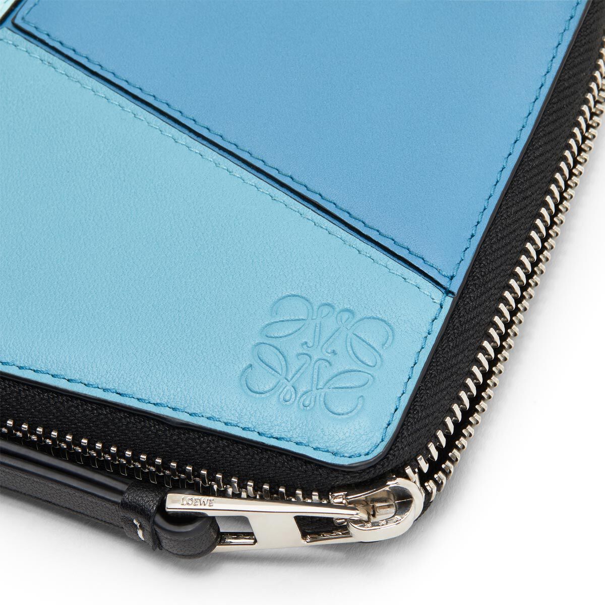 Puzzle Square Zip Wallet Blue Multitone - LOEWE