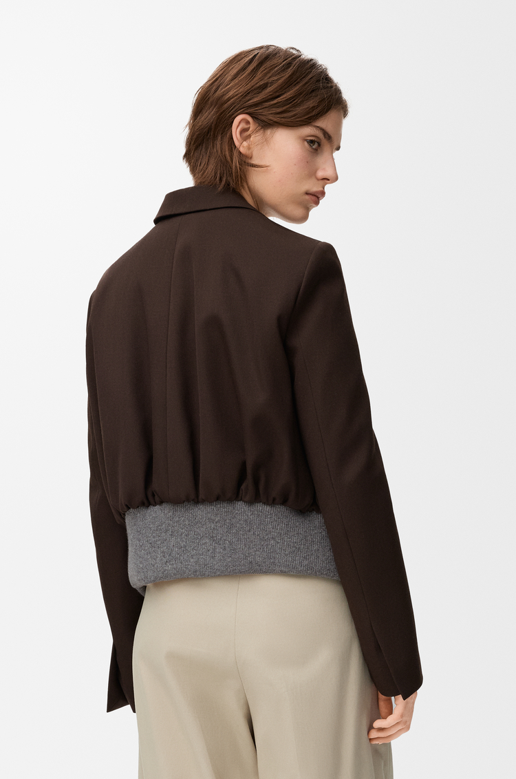 Tailored jacket in wool Brown - LOEWE