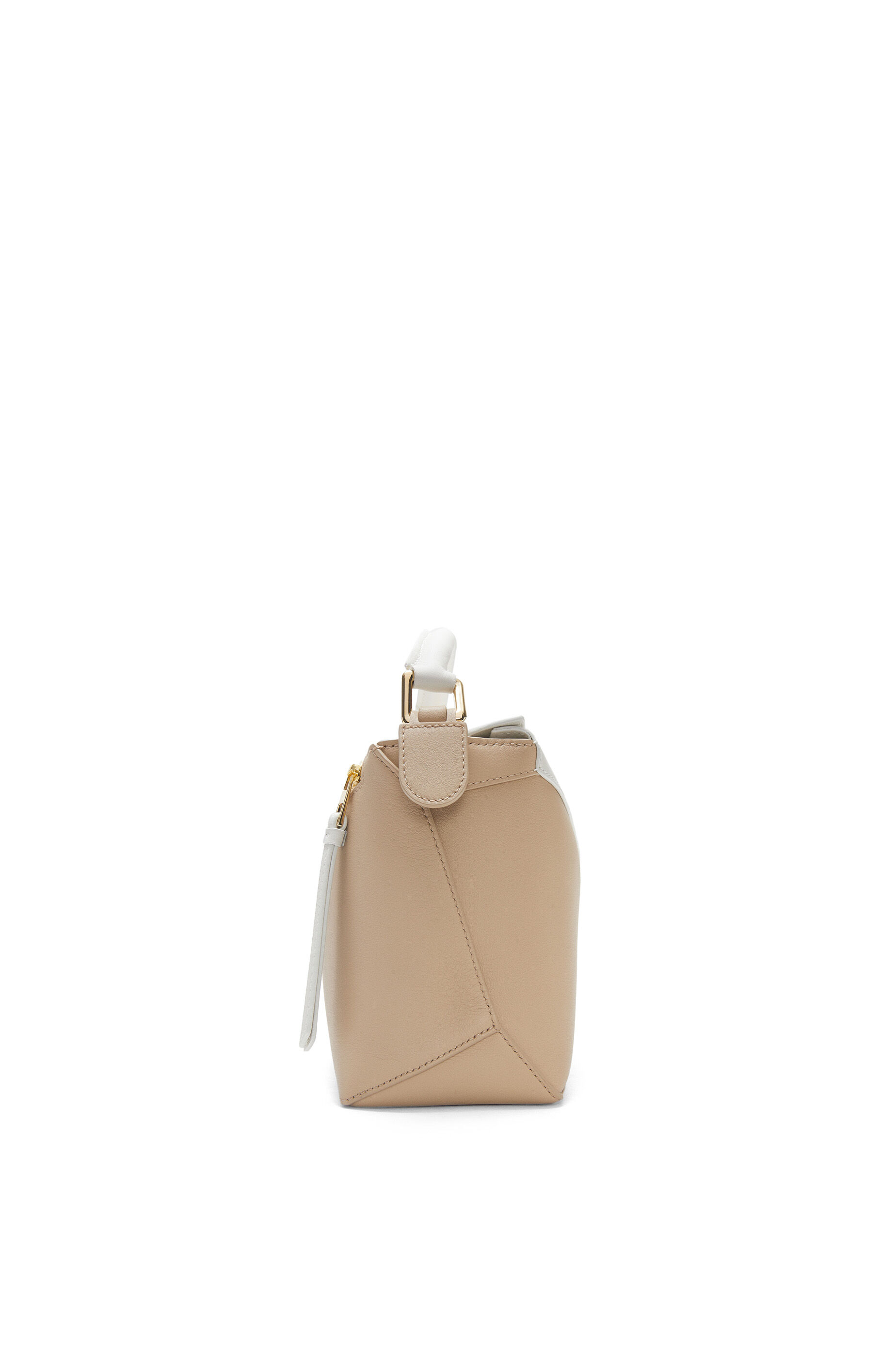 Small Puzzle bag in classic calfskin Soft White/Paper Craft - LOEWE