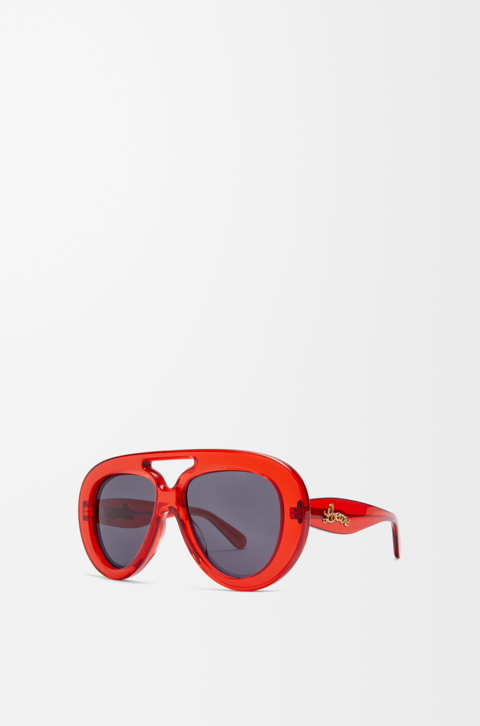 Round Spoiler Aviator sunglasses Transparent Bright Red - LOEWE