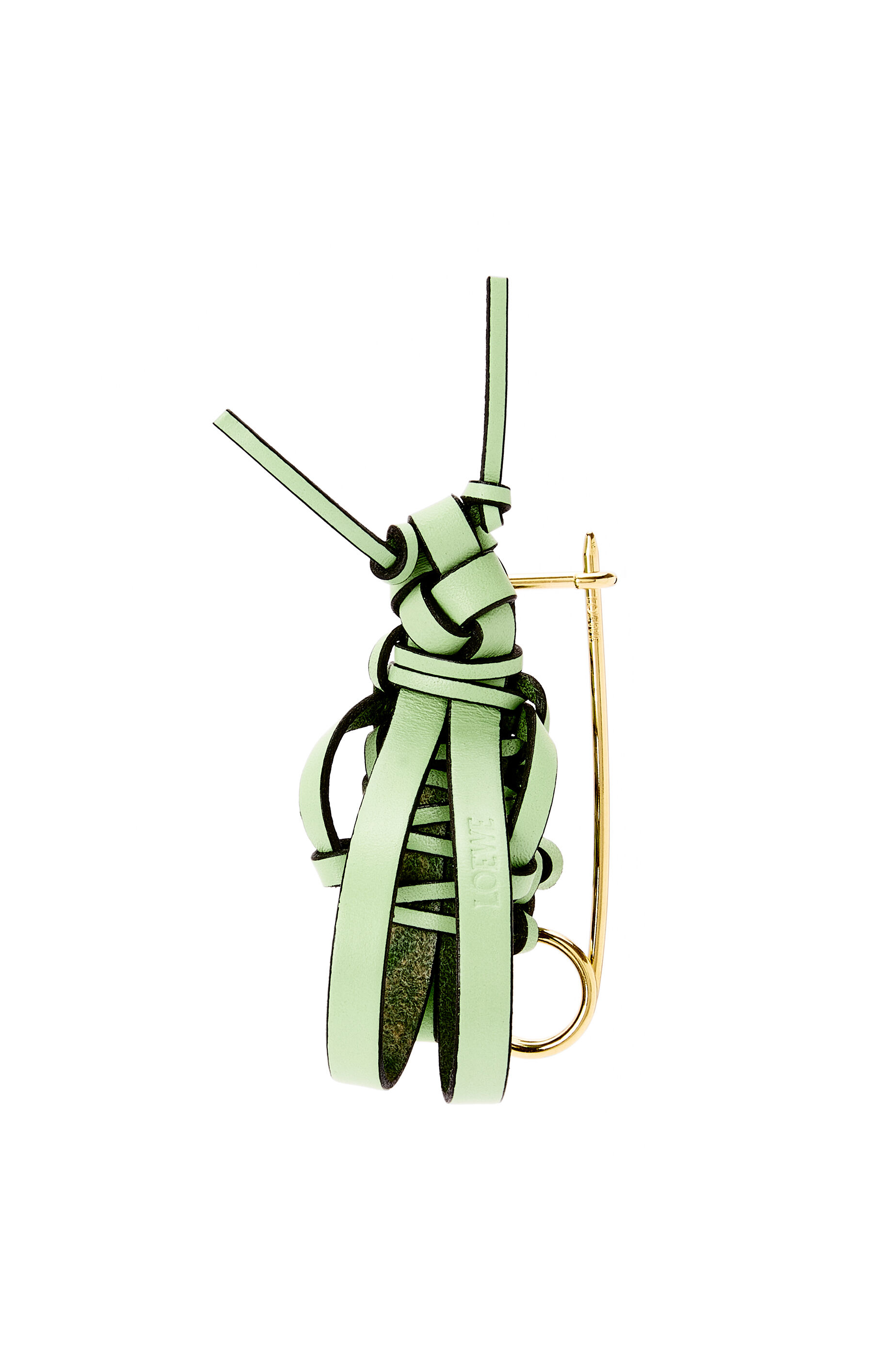 Grasshopper pin charm in calfskin and metal Jade - LOEWE