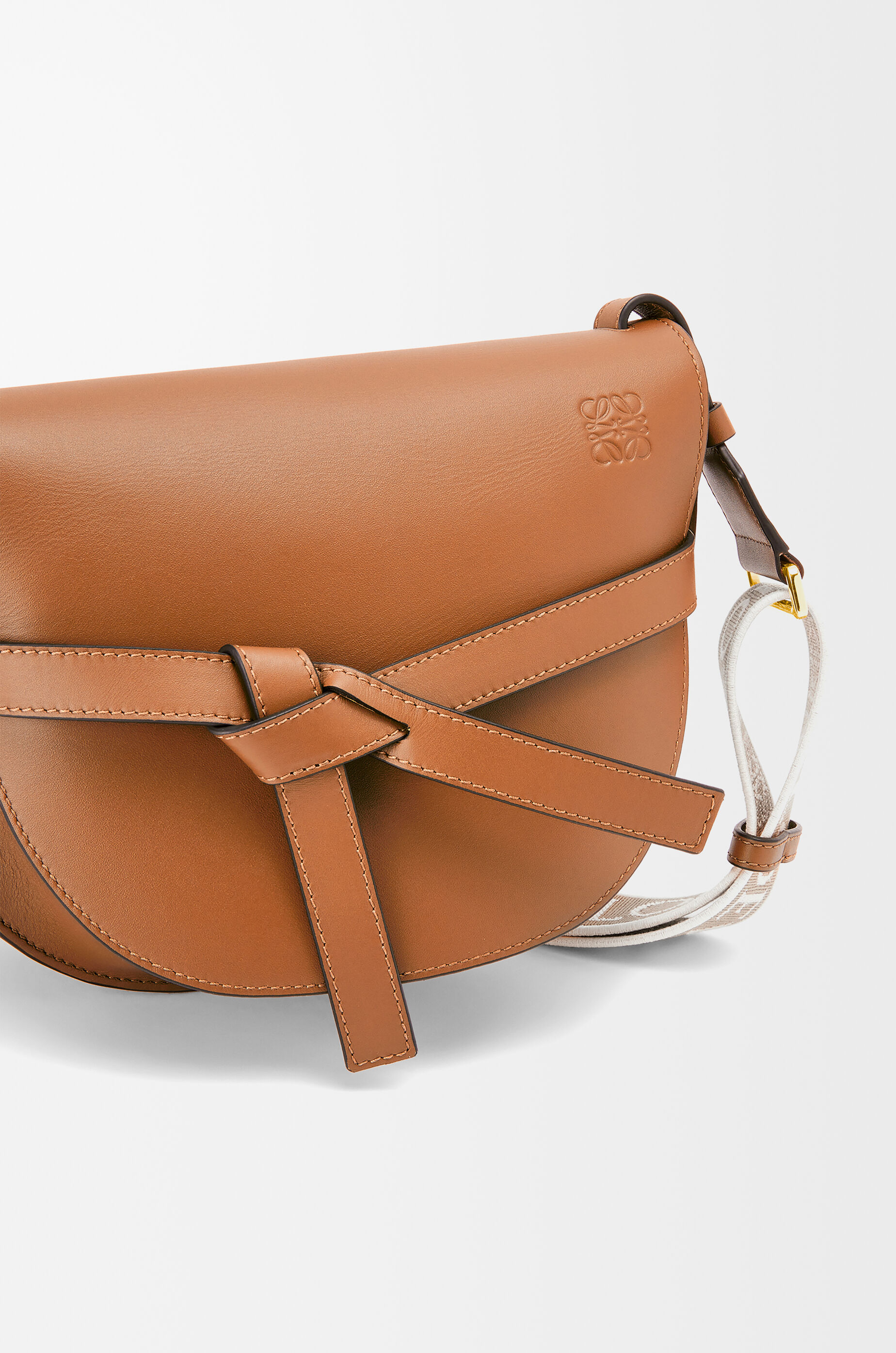 Small Gate bag in soft calfskin and jacquard Tan - LOEWE