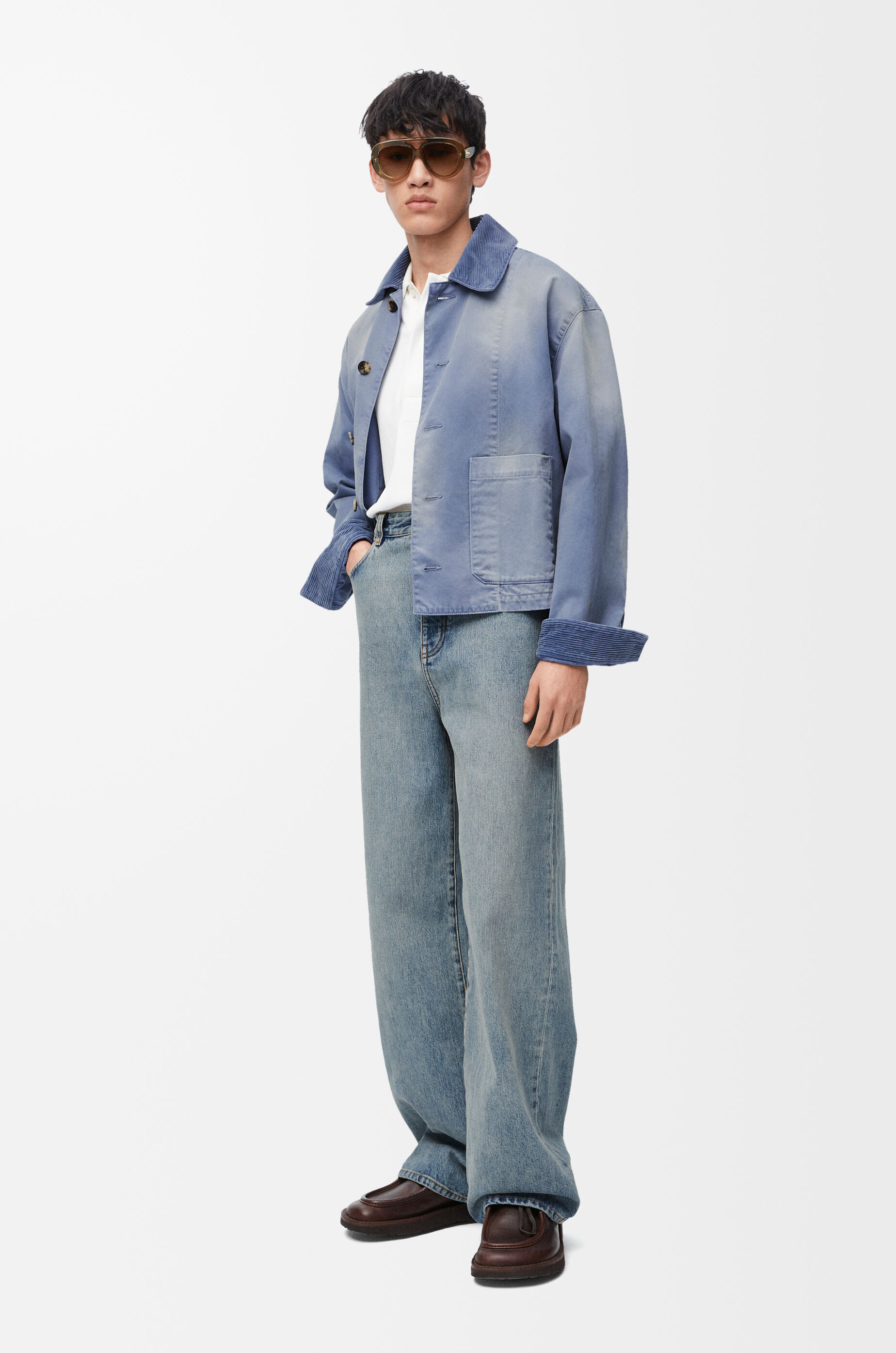 Wide leg jeans in denim Washed Denim - LOEWE