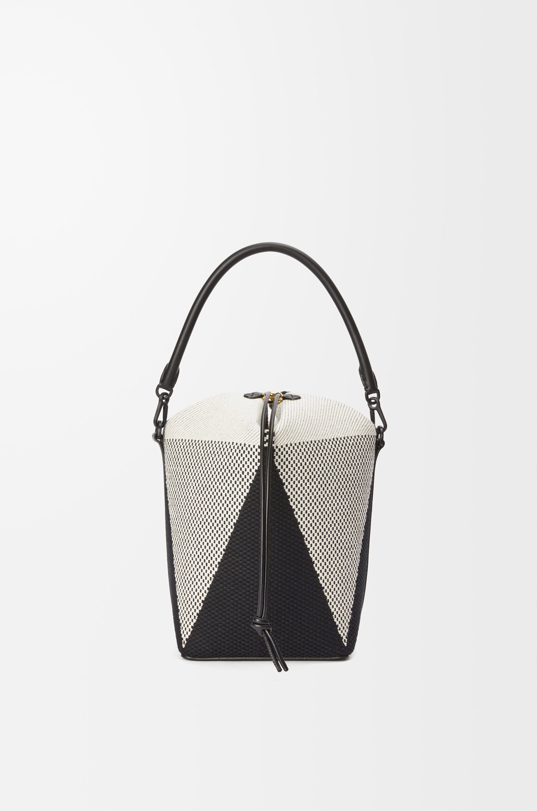 Treasure Bako bucket in canvas jacquard and calfskin Natural/Black - LOEWE