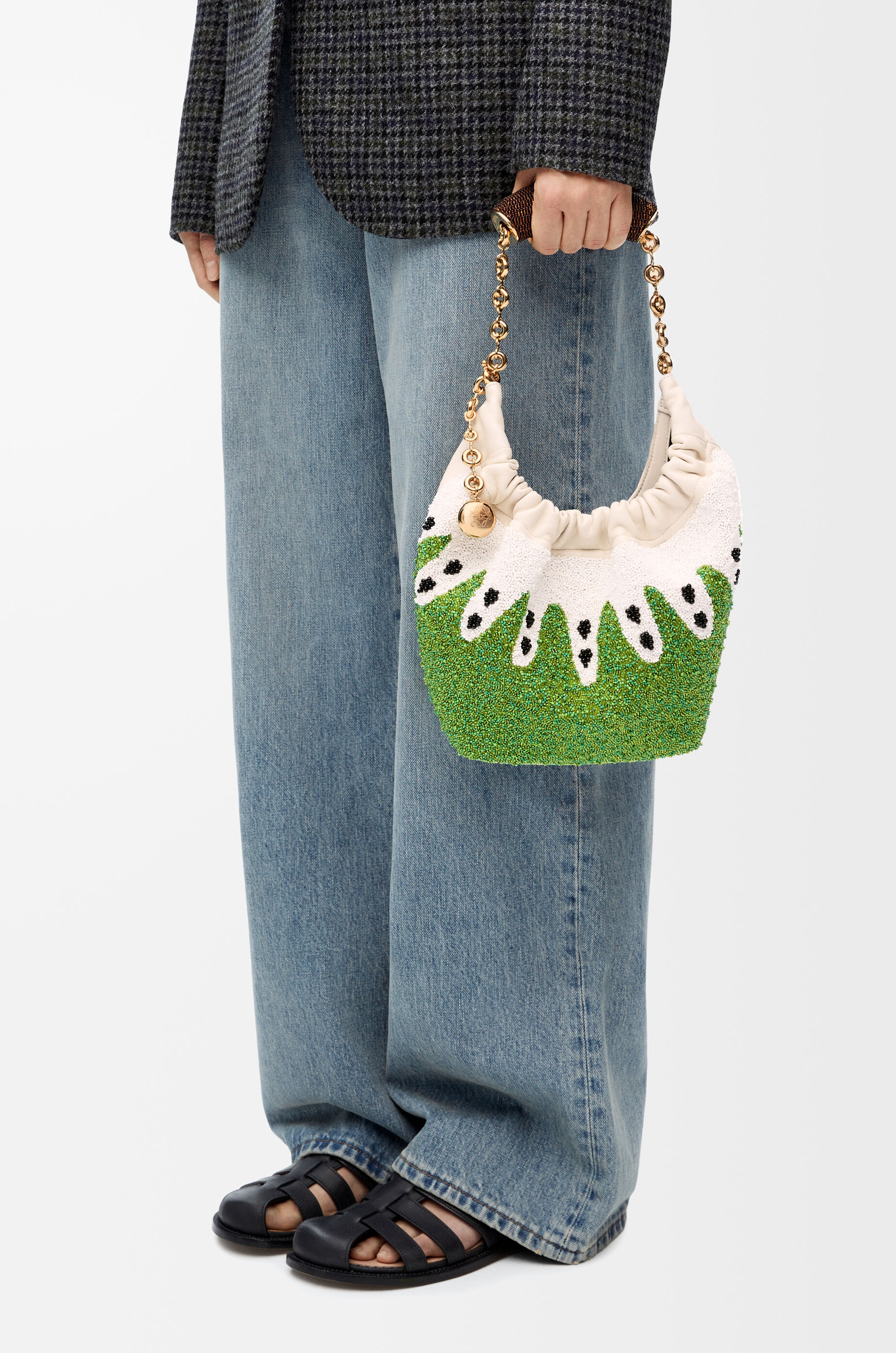 Mini Squeeze bag in beaded leather Green - LOEWE