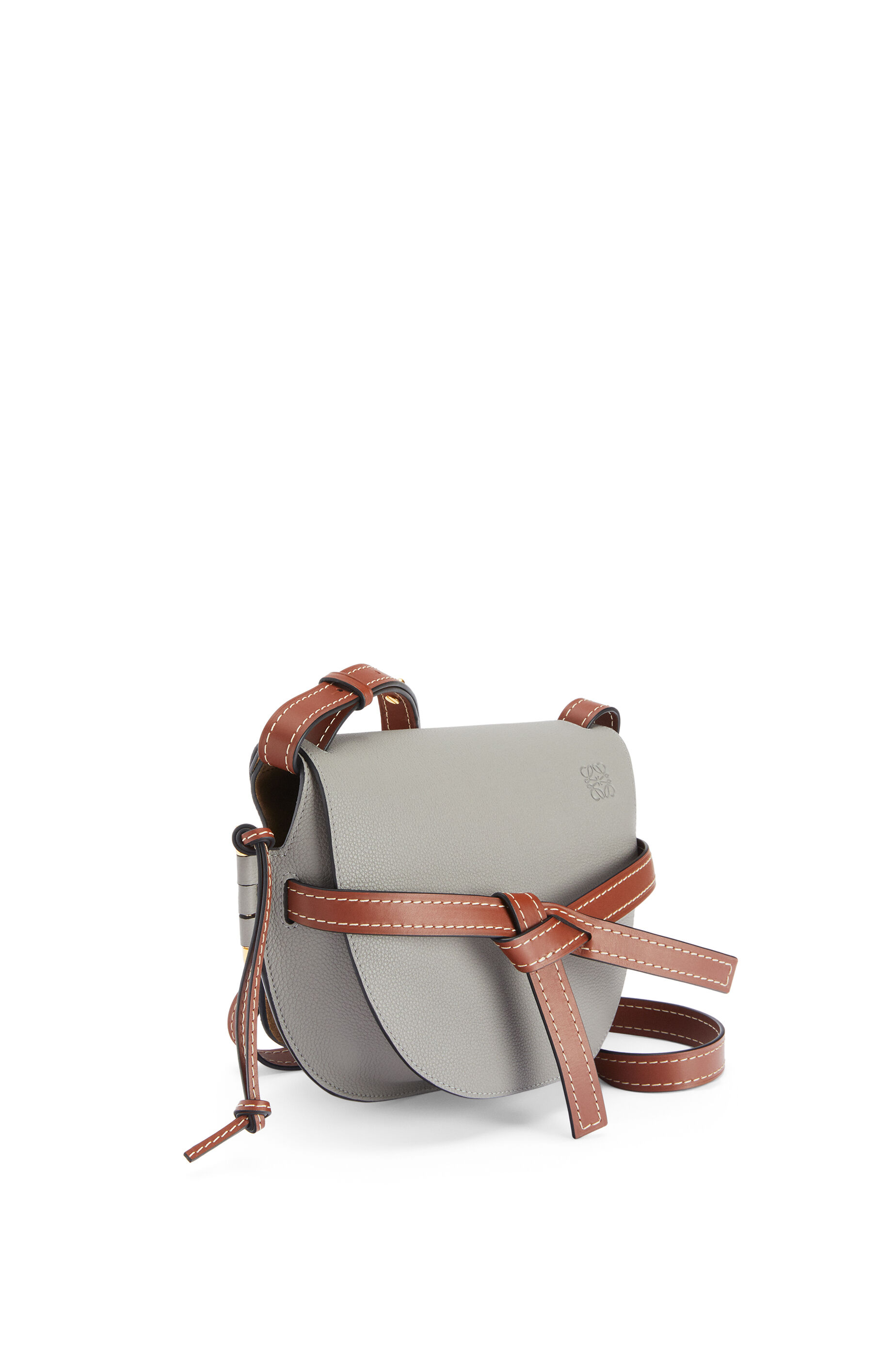 Small Gate bag in soft grained calfskin Smoke/Pecan - LOEWE